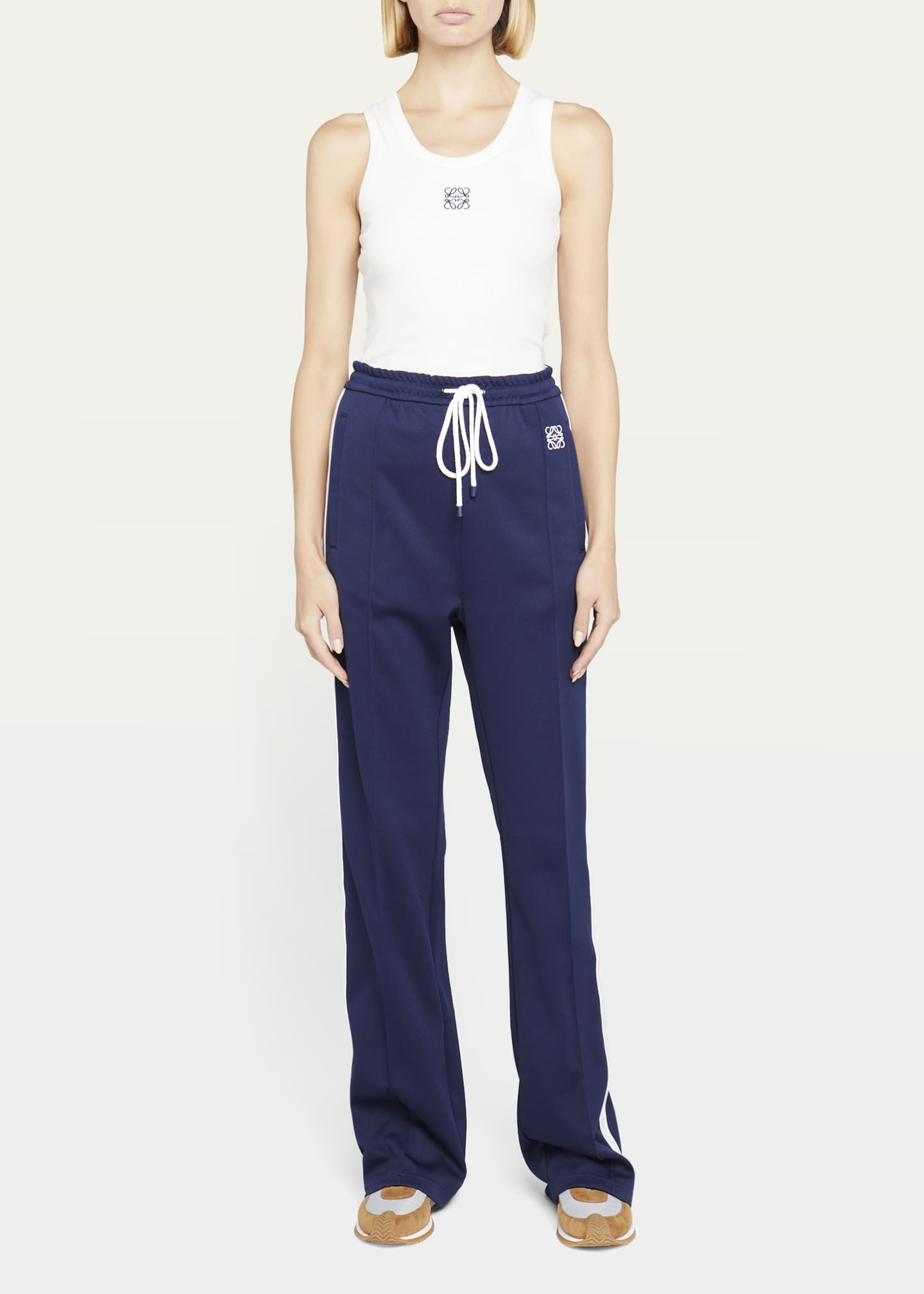 Loewe Anagram Embroidered Side-Stripe Tracksuit Trousers - Bergdorf Goodman