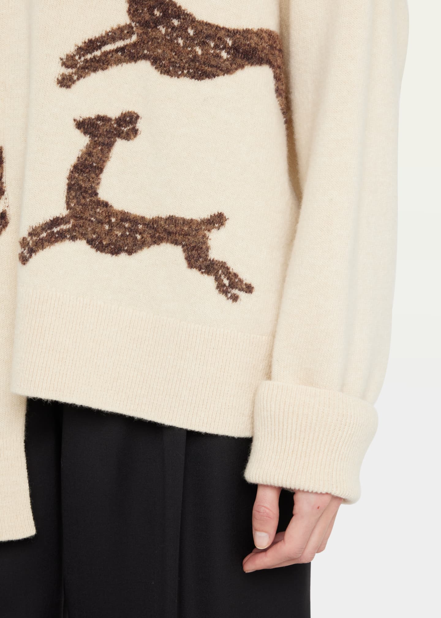 Loewe Asymmetric Deer Knit Sweater - Bergdorf Goodman
