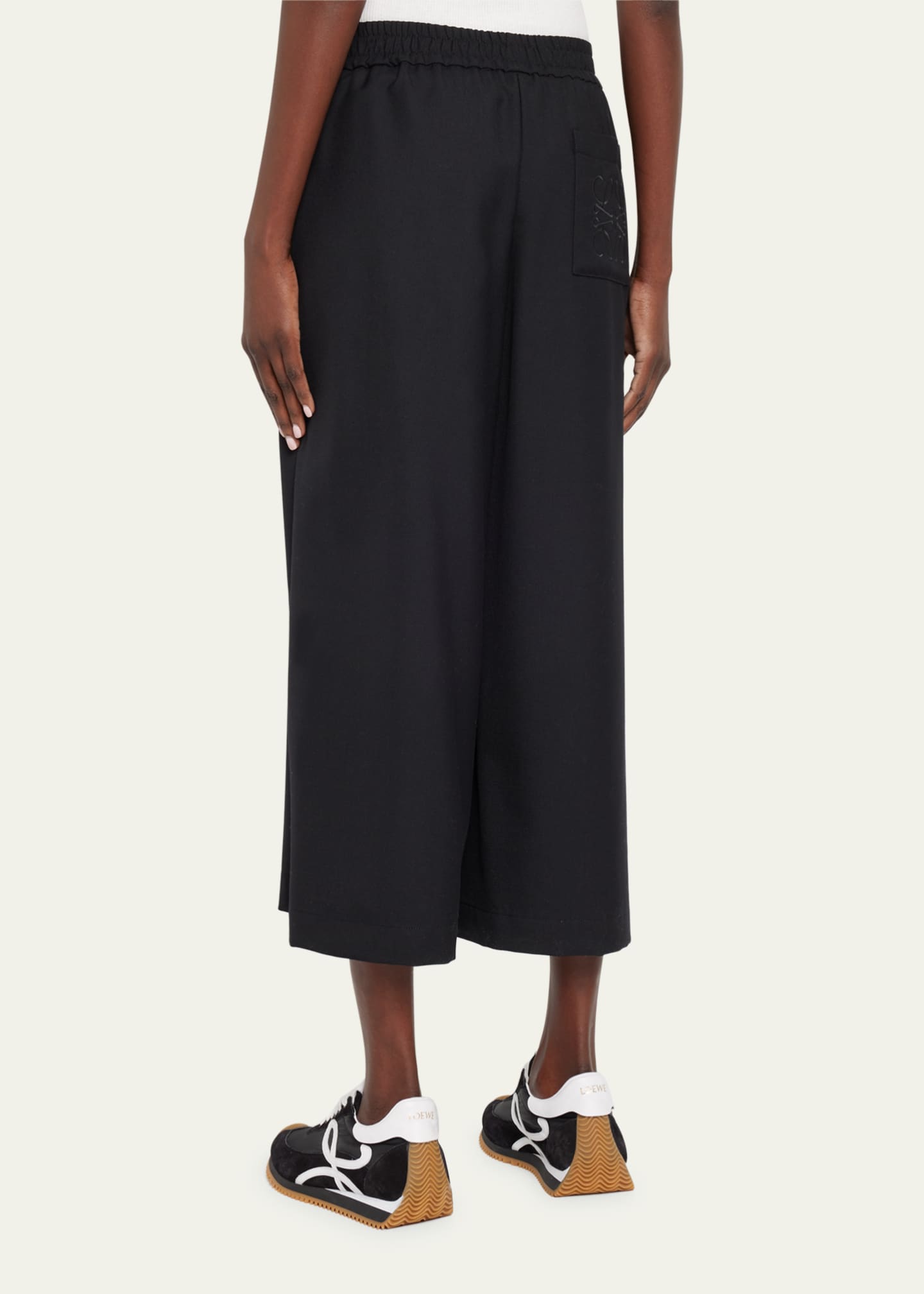 Loewe Wool Wide-Leg Cropped Trousers - Bergdorf Goodman