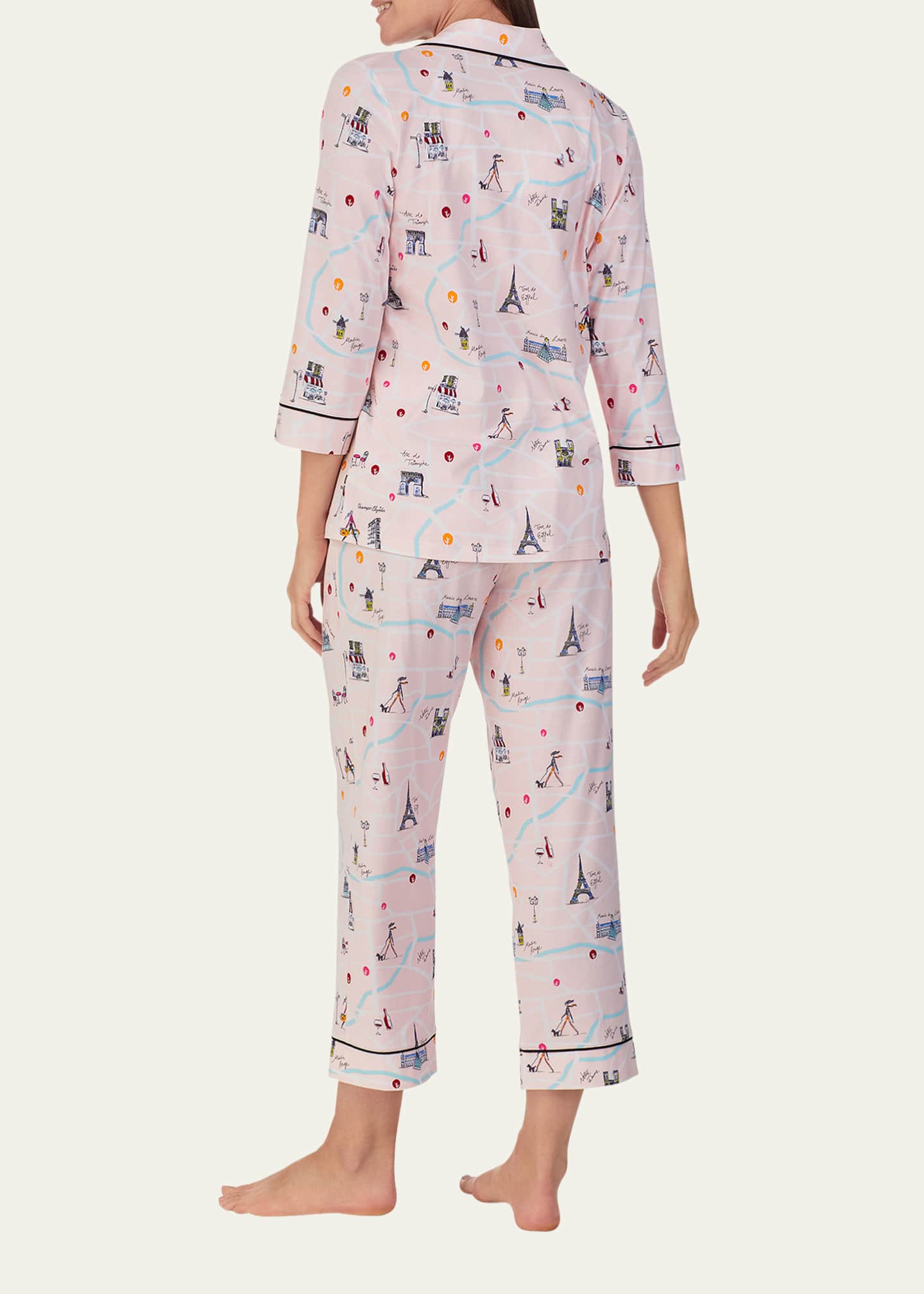 BedHead Pajamas Cropped Printed Poplin Pajama Set - Bergdorf Goodman