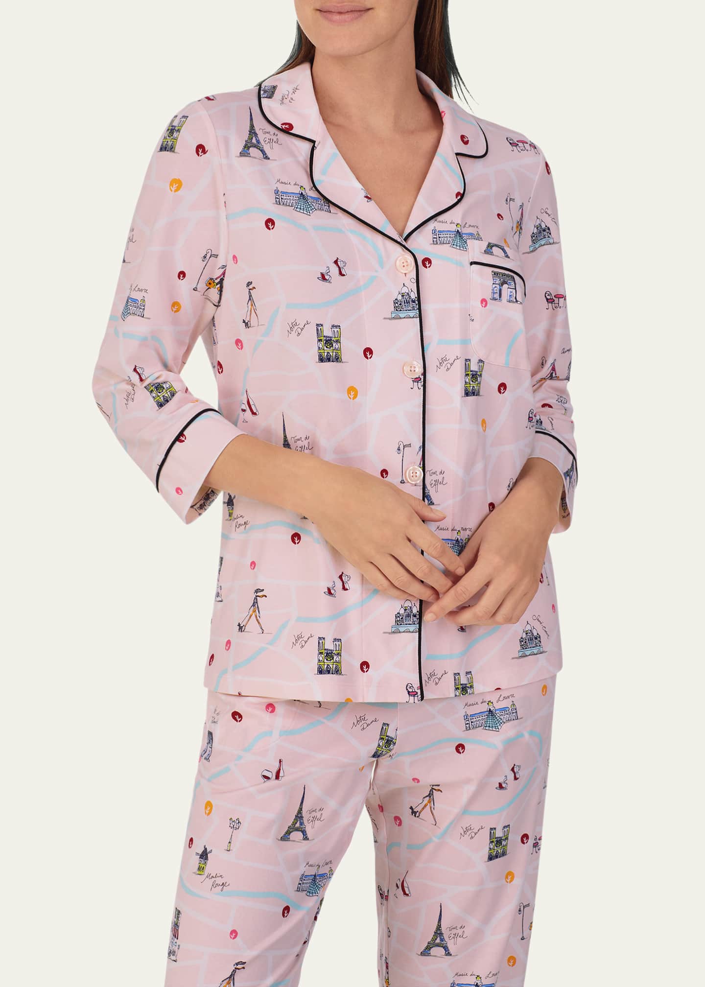 BedHead Pajamas Cropped Printed Poplin Pajama Set - Bergdorf Goodman