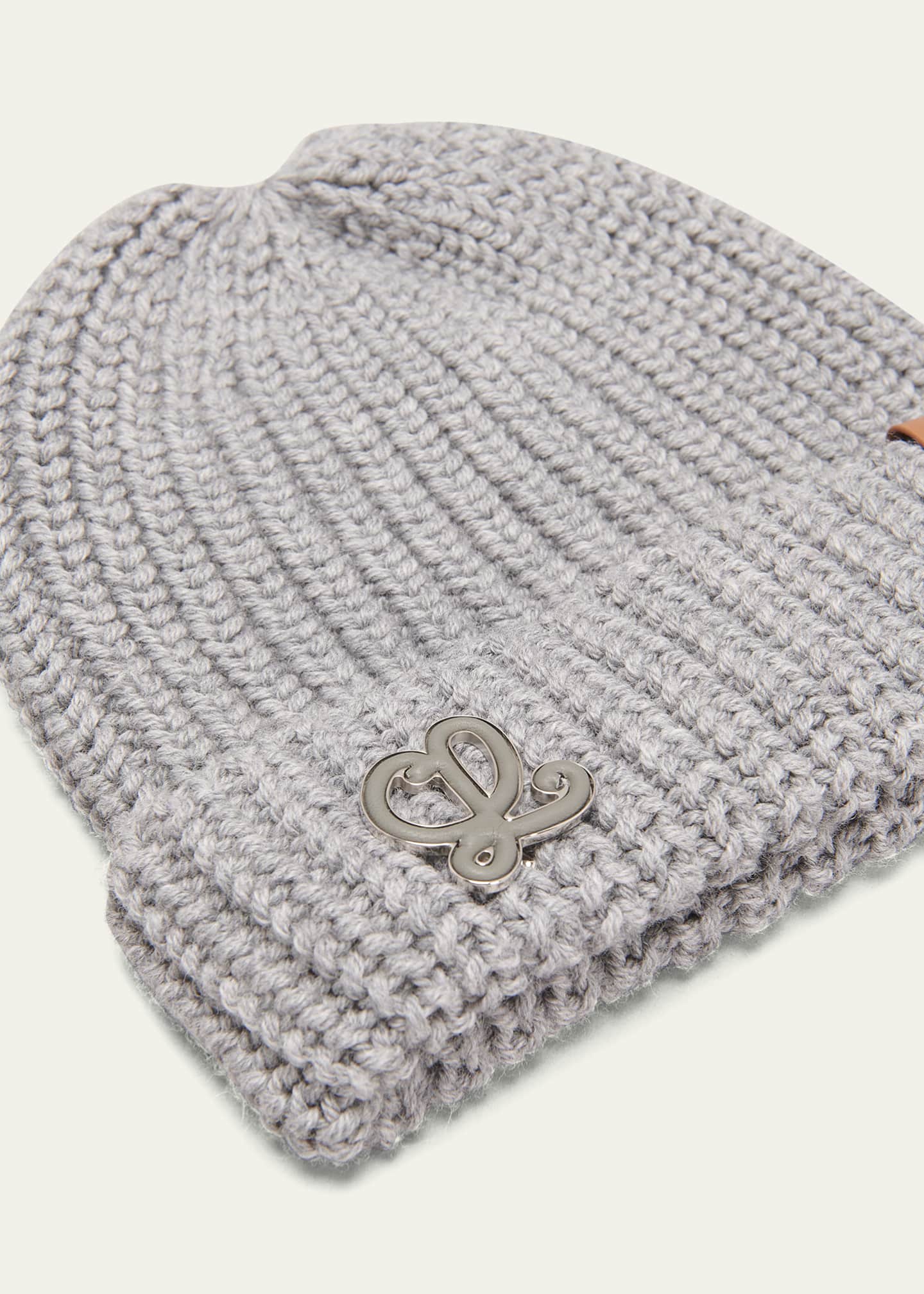 Loewe Anagram & Logo Charm Wool Knit Beanie - Bergdorf Goodman