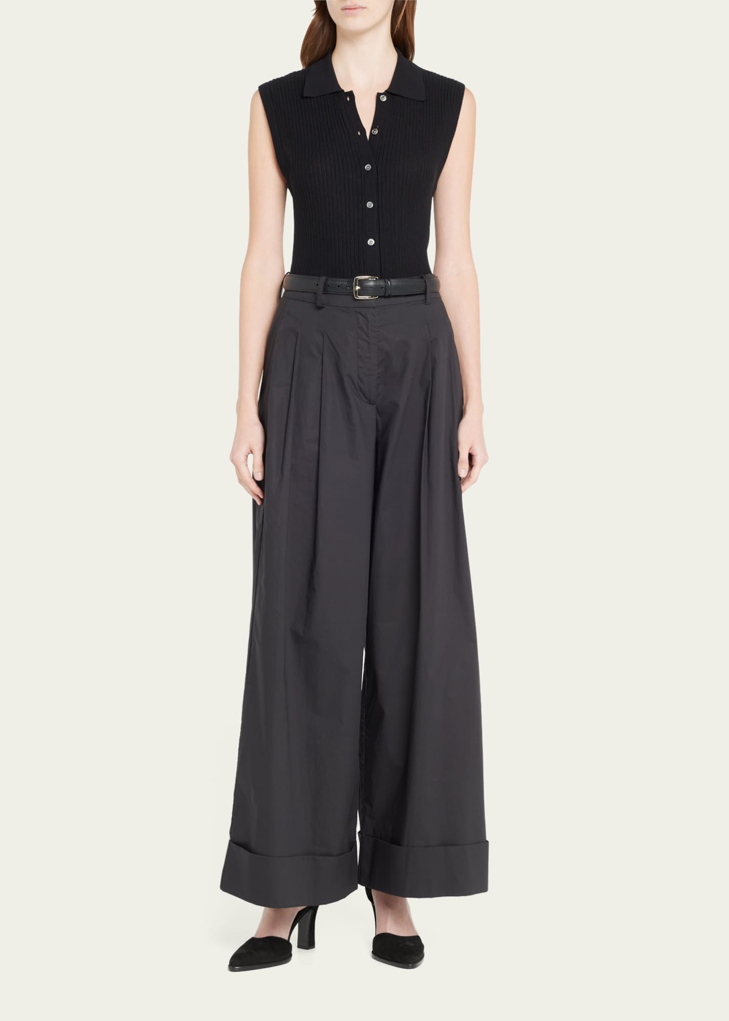 Co Collared Silk Rib Sweater Vest - Bergdorf Goodman