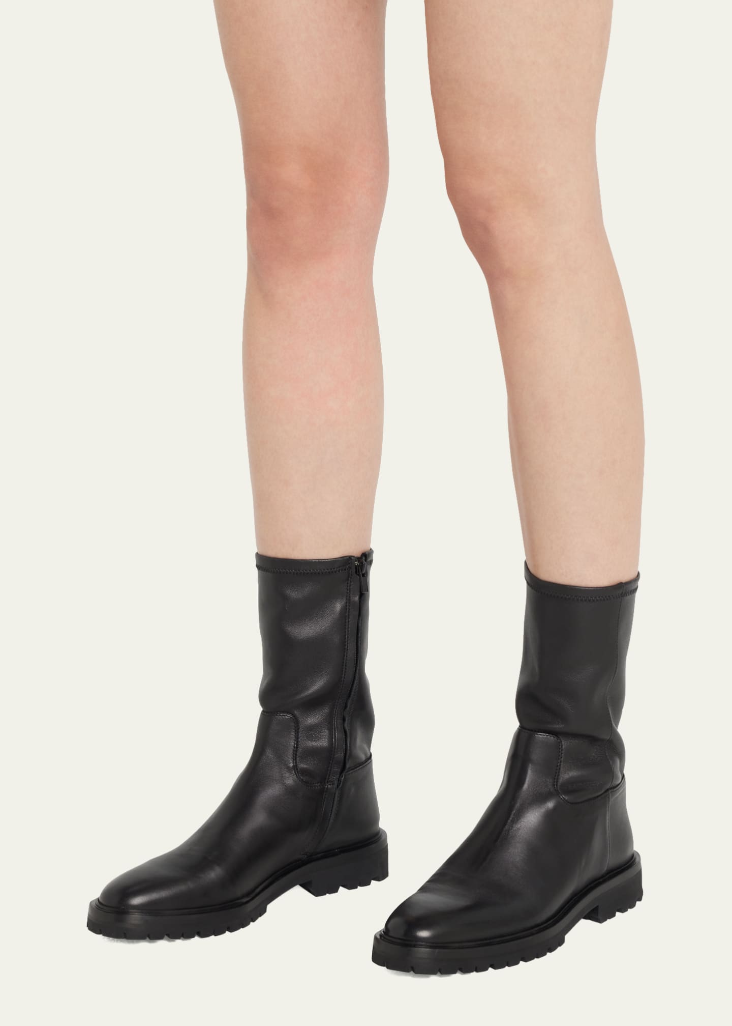 Loeffler Randall Danny Lambskin Lug-Sole Mid Boots - Bergdorf Goodman