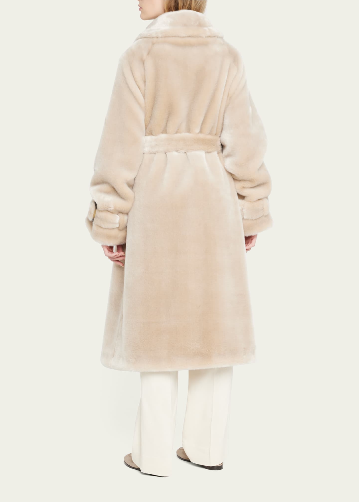 FAZ The Coal Oversized Faux Fur Trench Coat - Bergdorf Goodman