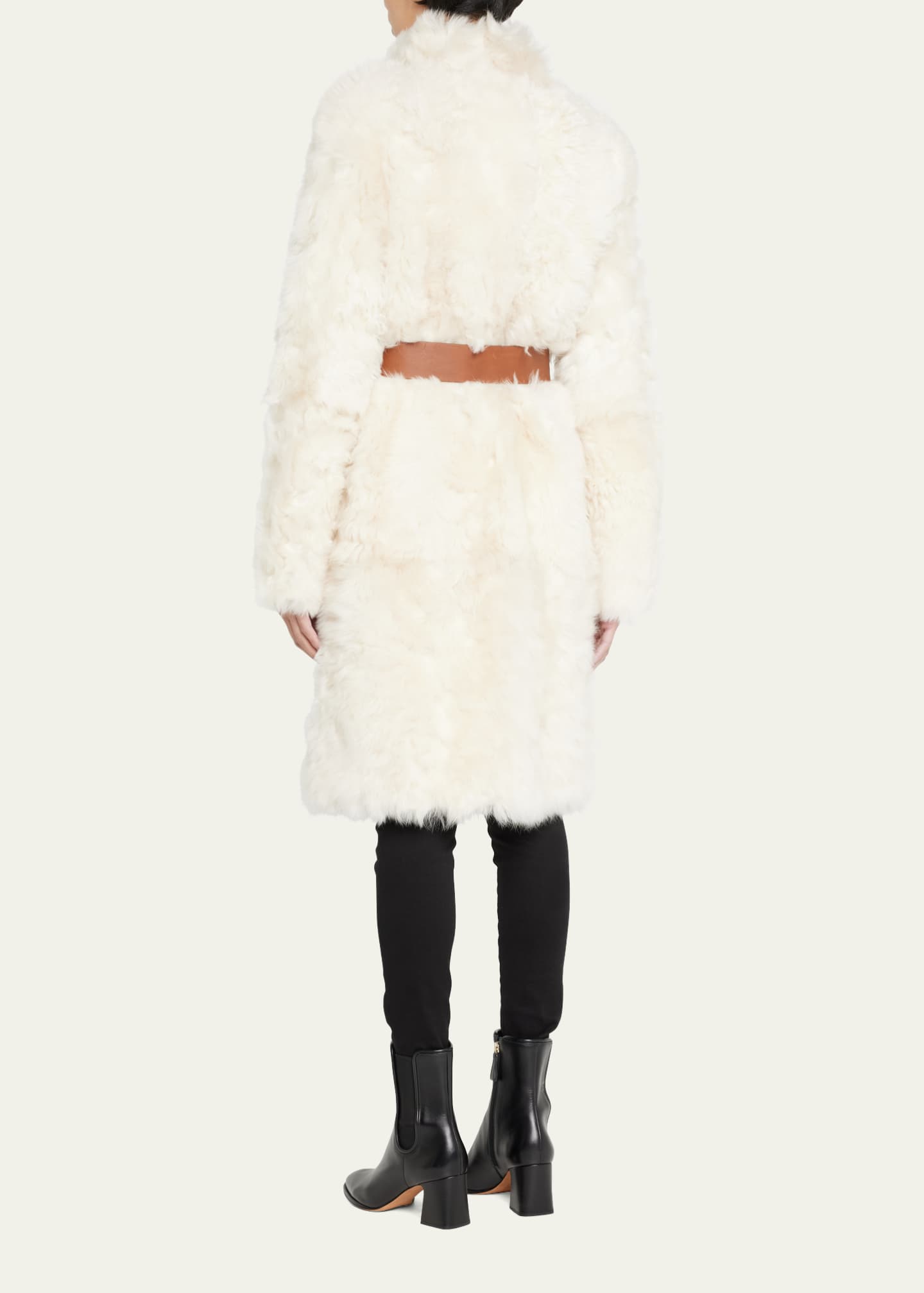 Yves Salomon Lamb Shearling Belted Long Coat - Bergdorf Goodman