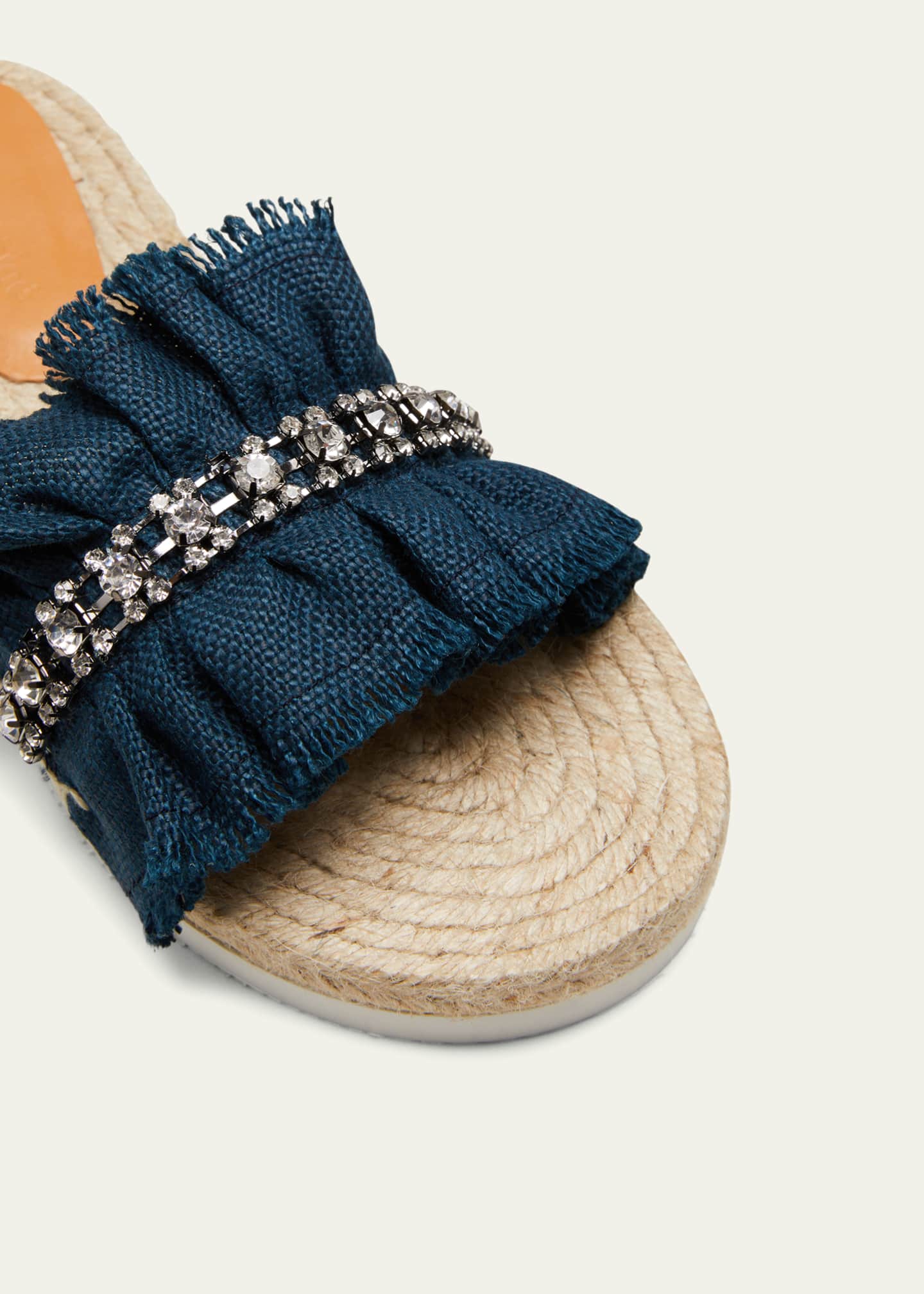 See by Chloe Mollie Linen Rhinestone Espadrille Sandals - Bergdorf Goodman