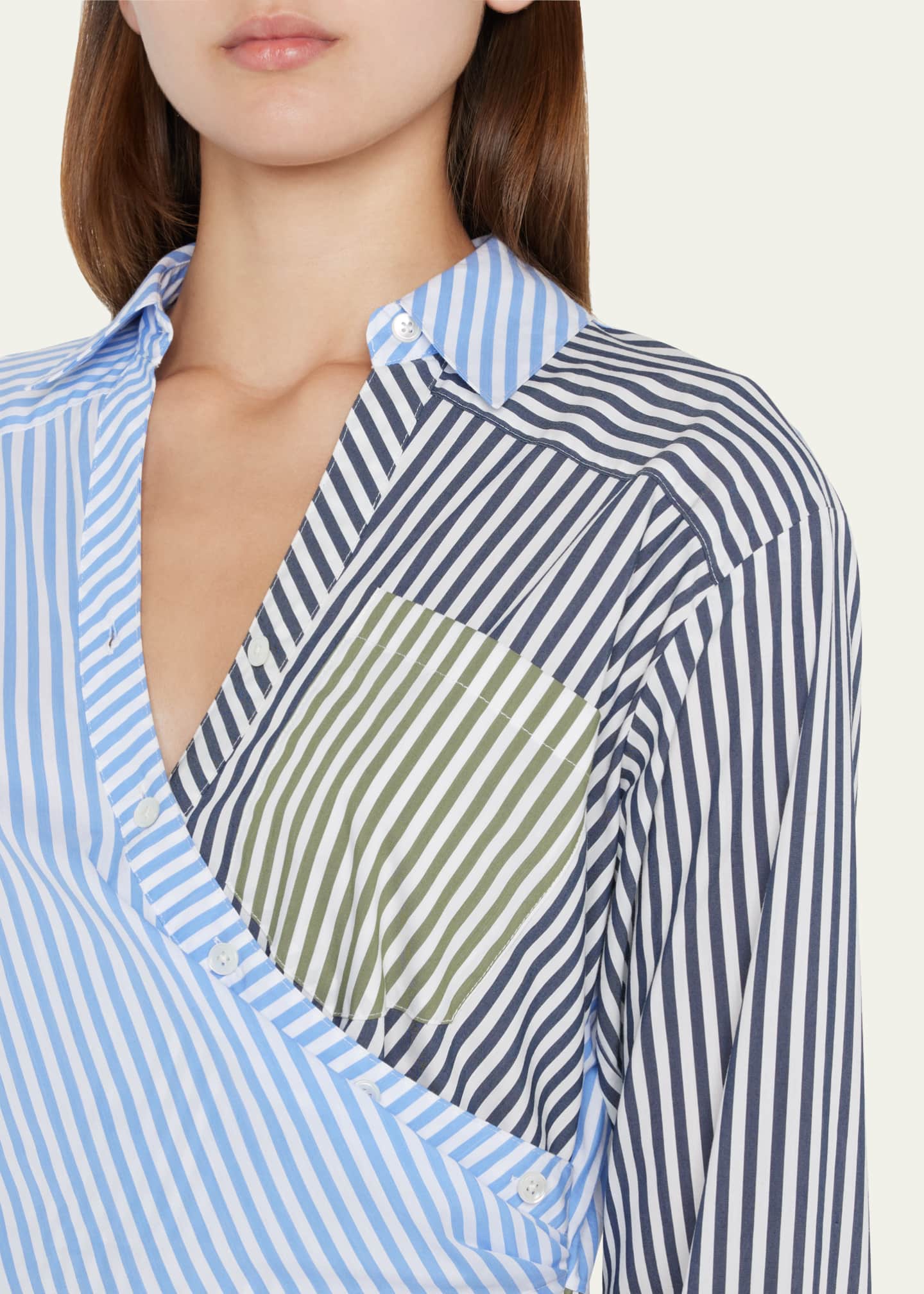 Veronica Beard Mayfair Button-Front Wrap Top - Bergdorf Goodman