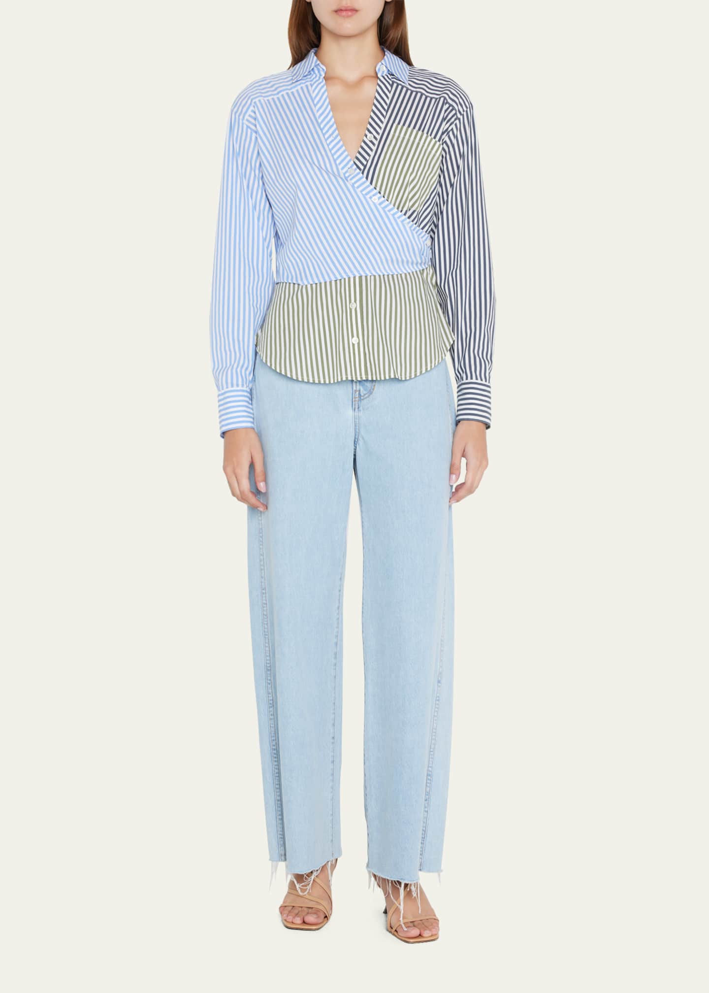 Veronica Beard Mayfair Button-Front Wrap Top - Bergdorf Goodman