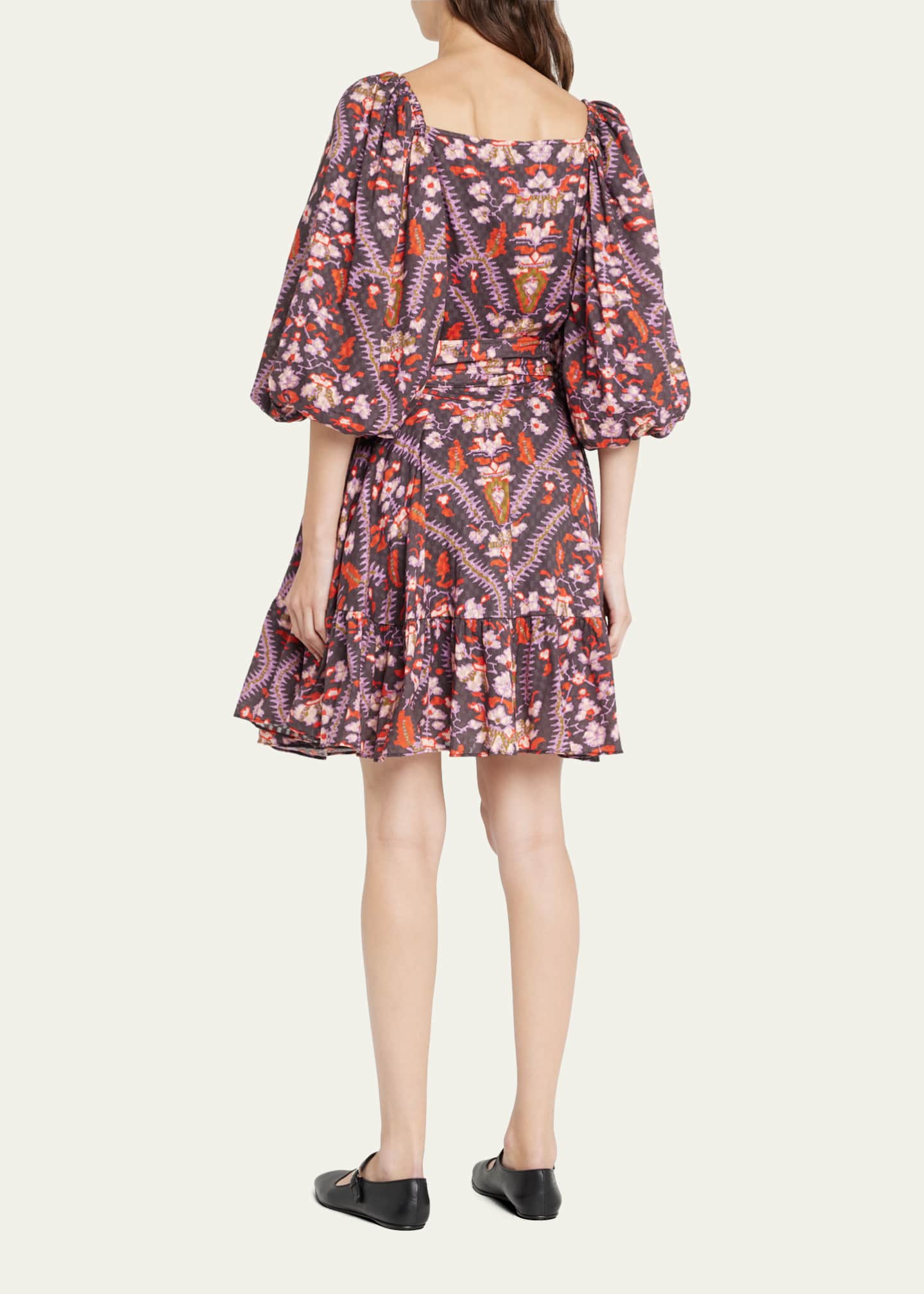 Rhode Darya Puff-Sleeve Mini Wrap Dress - Bergdorf Goodman