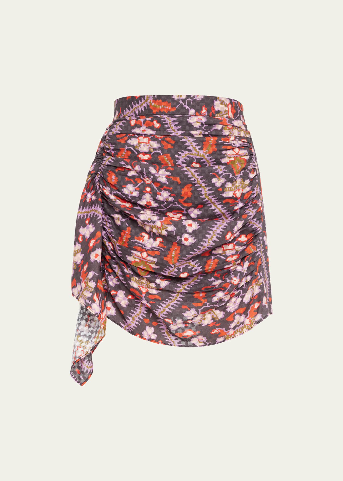 Rhode Hannah Printed Ruched Side-Ruffle Mini Skirt - Bergdorf Goodman