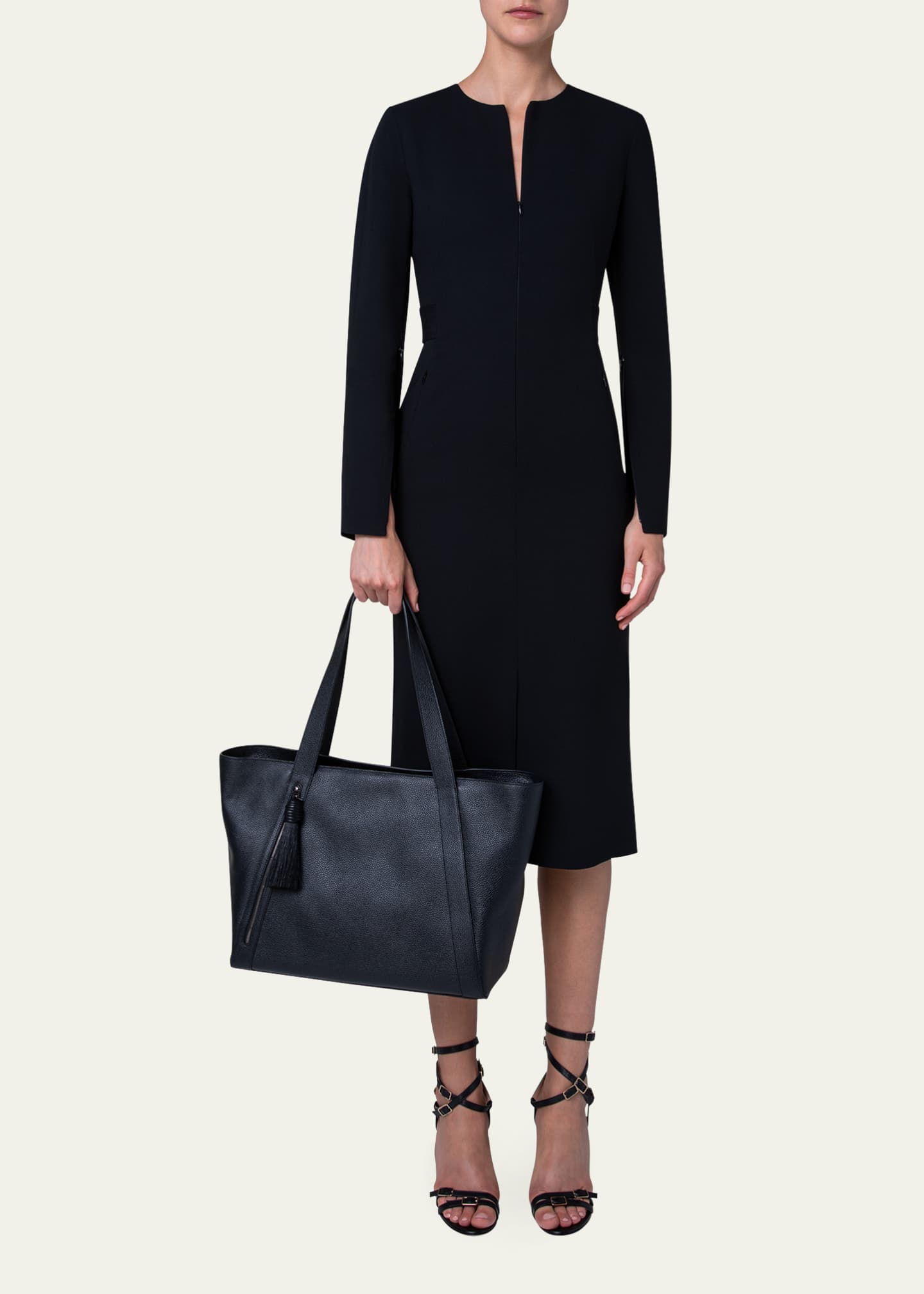 Akris Alexa Zip Leather Tote Bag - Bergdorf Goodman