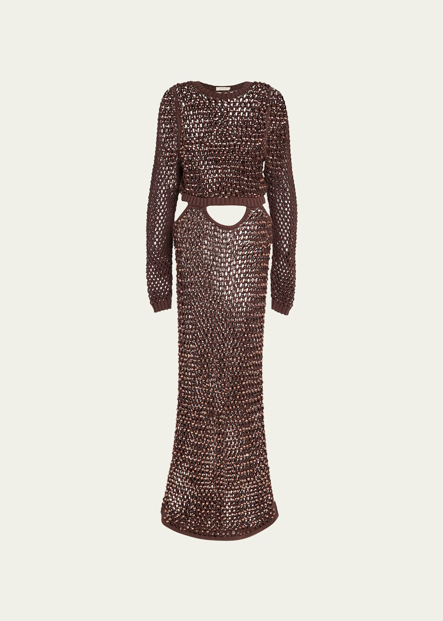 DIOTIMA Crystal-Embellished Cutout Open-Knit Dress - Bergdorf Goodman