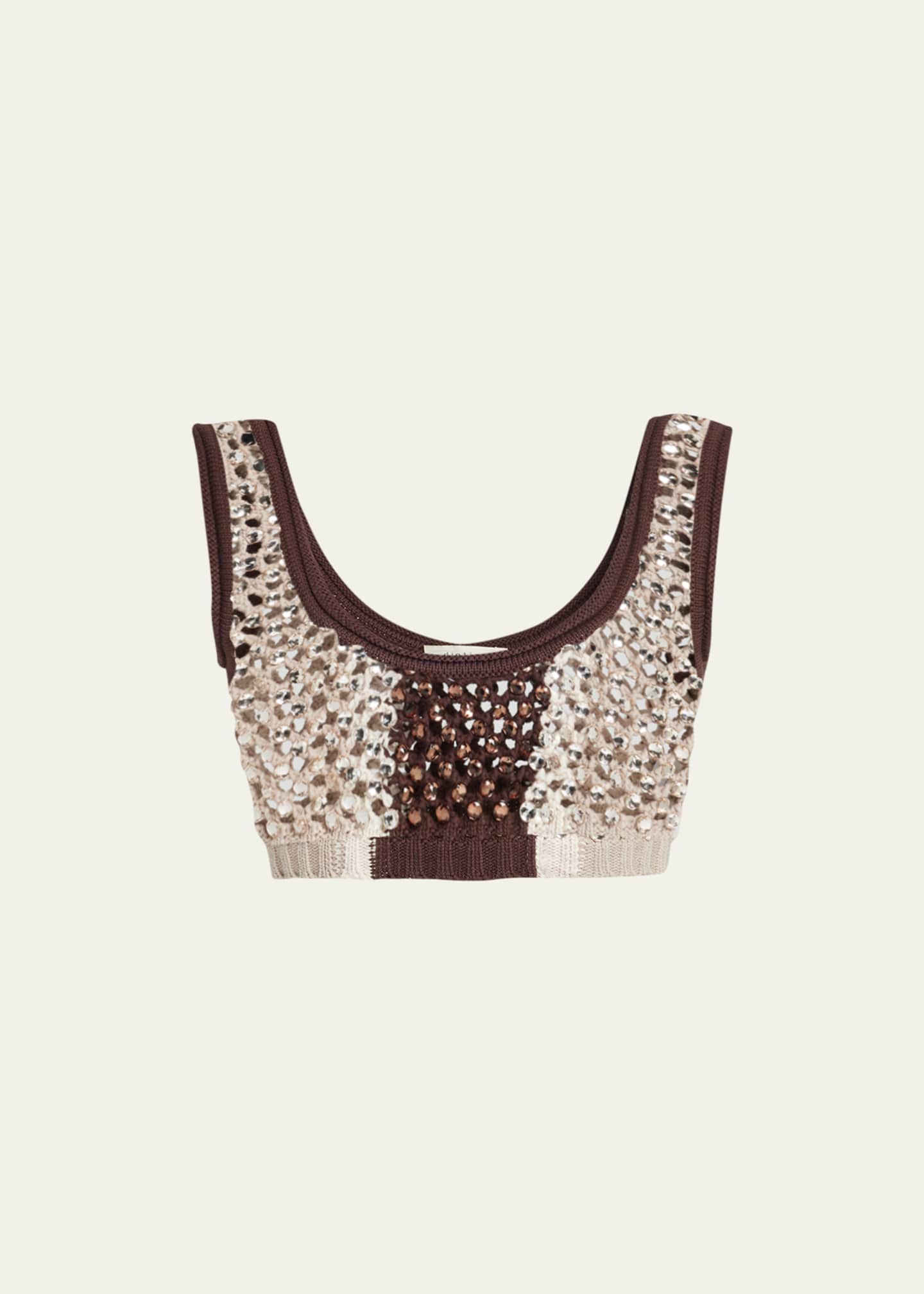 DIOTIMA Crystal-Embellished Open-Knit Bralette - Bergdorf Goodman