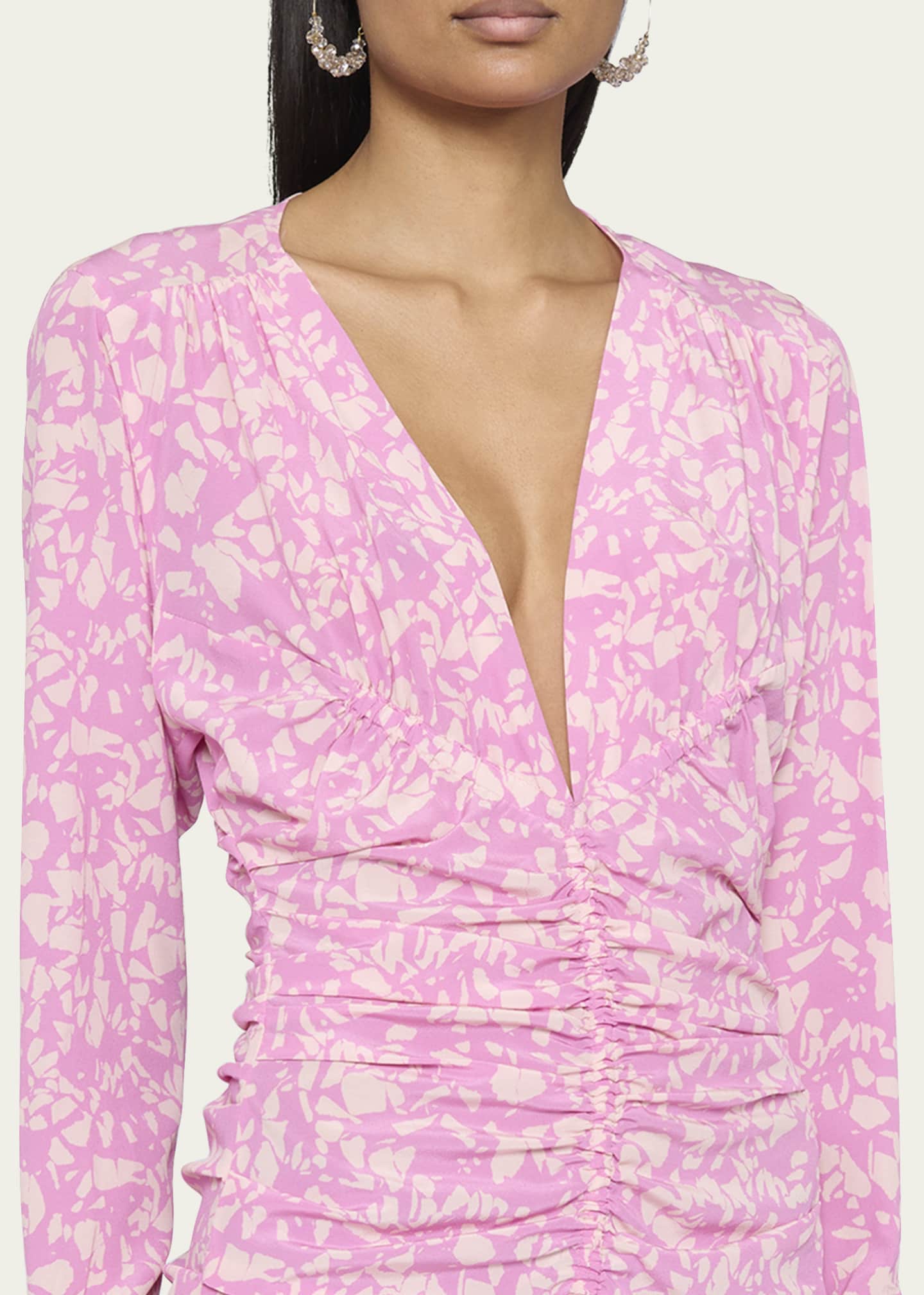 Isabel Marant Lara Plunging Ruched Mini Dress - Bergdorf Goodman