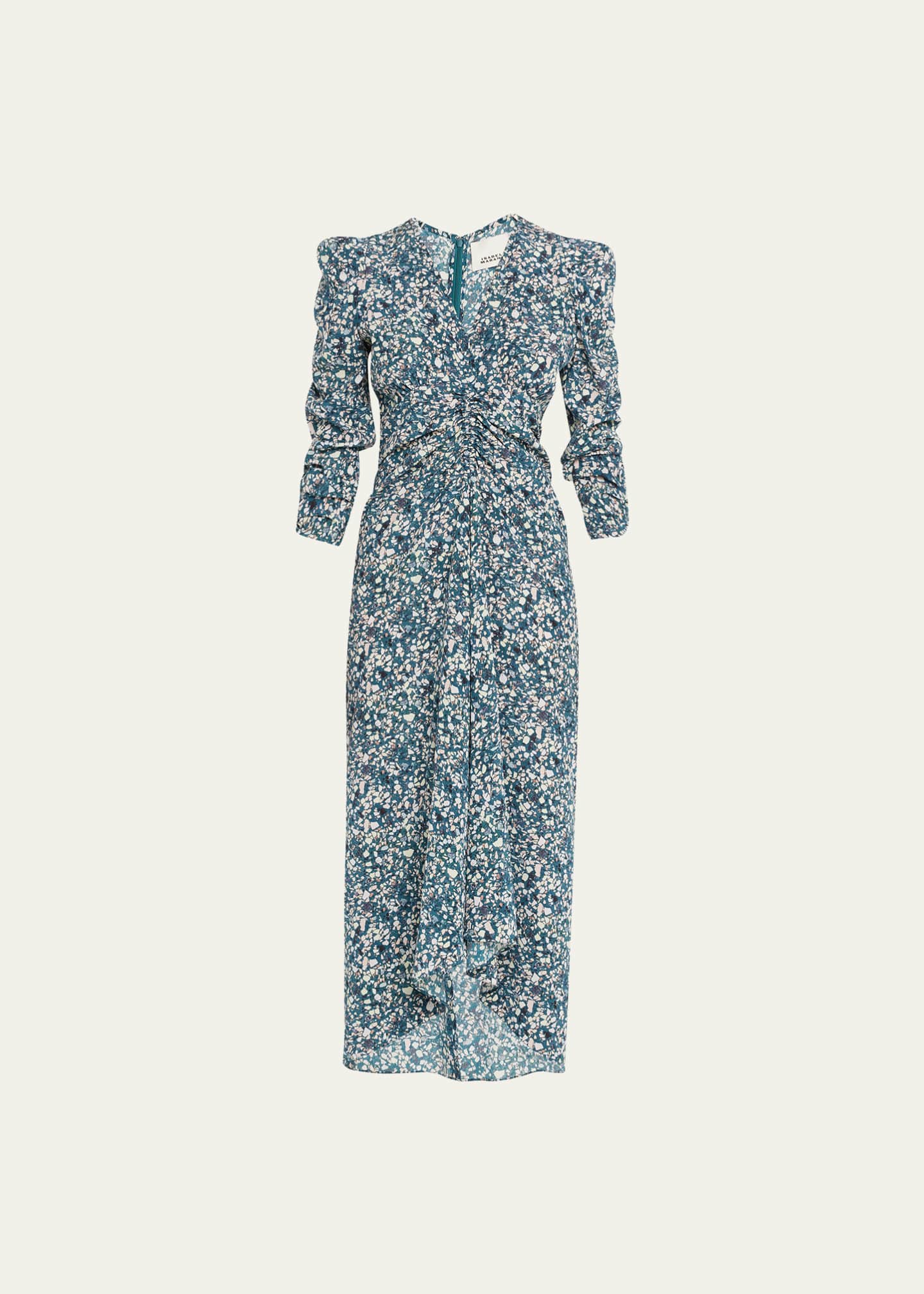Isabel Marant Albini Ruched Floral Midi Dress - Bergdorf Goodman