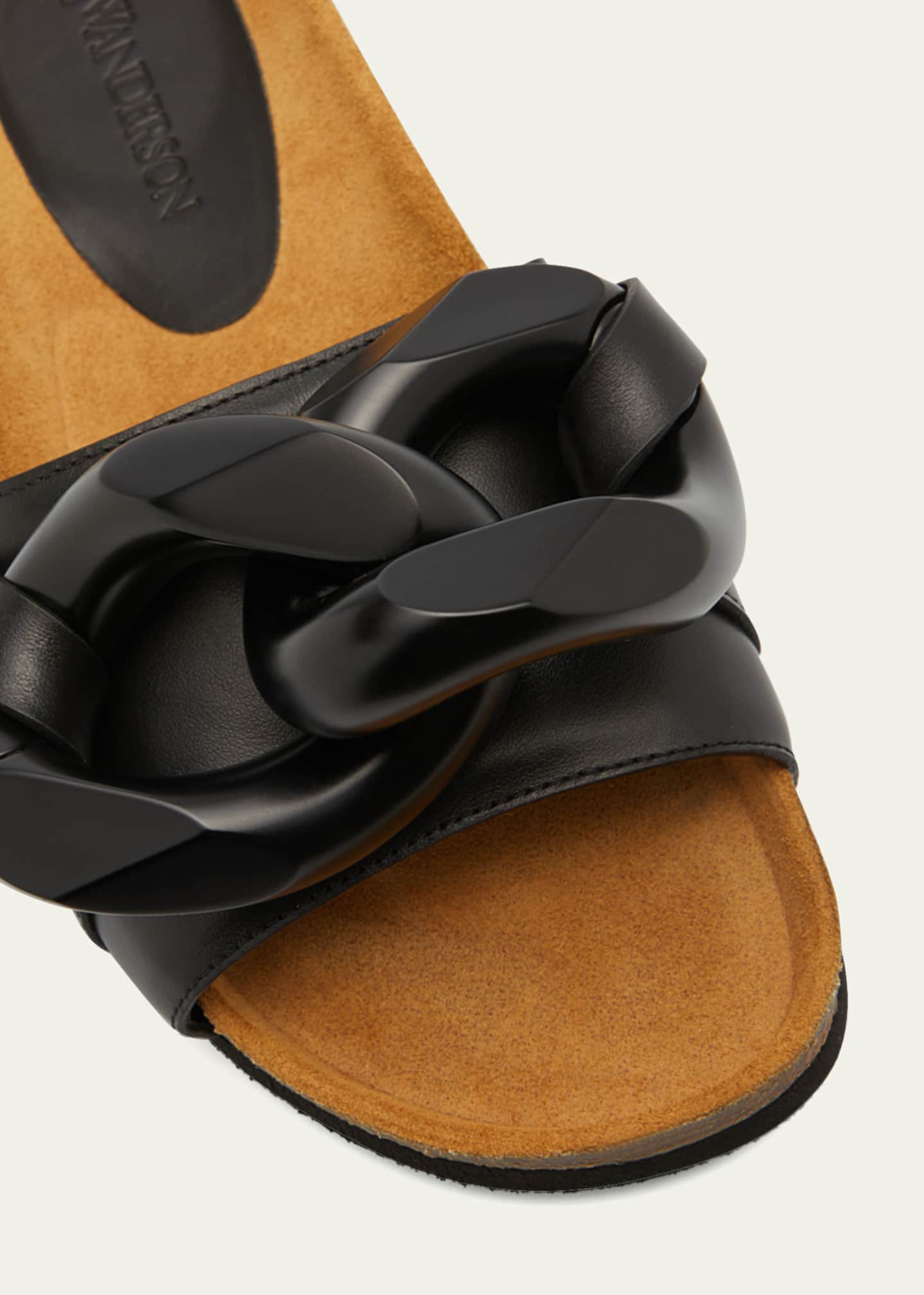 JW Anderson Leather Chain Slide Sandals - Bergdorf Goodman