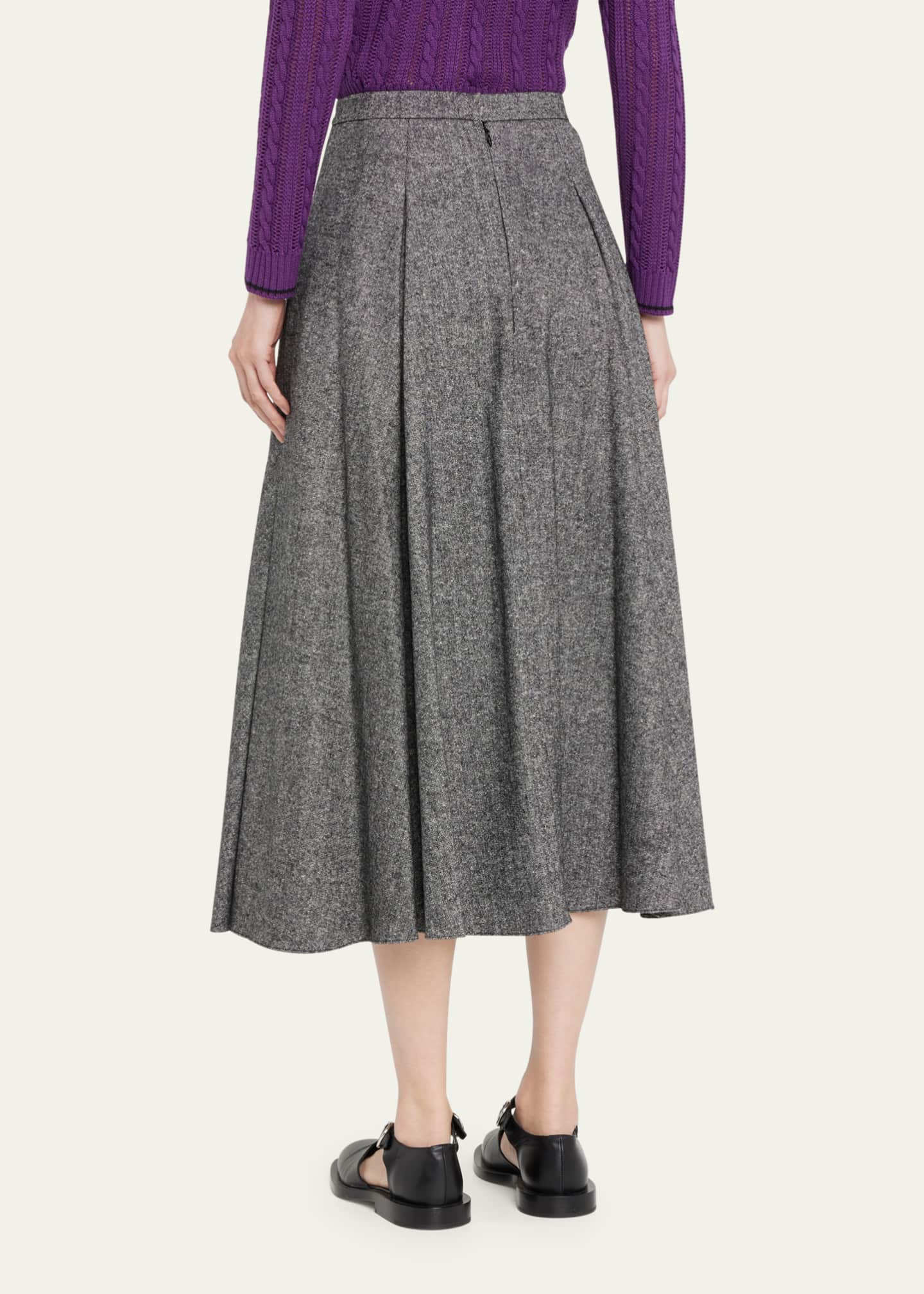 Erdem Volume Midi Wool Skirt Bergdorf Goodman