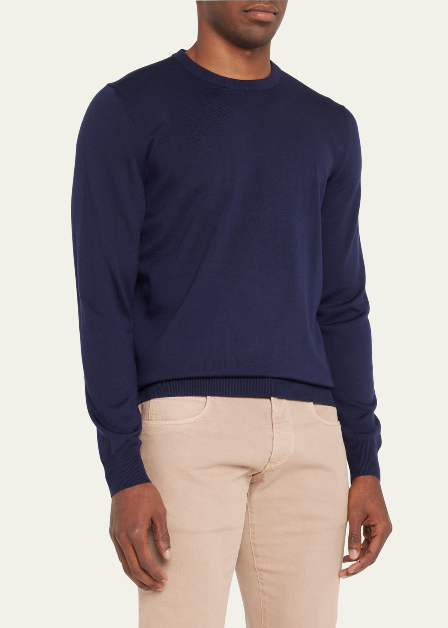 Kiton Men's Wool Crewneck Sweater - Bergdorf Goodman