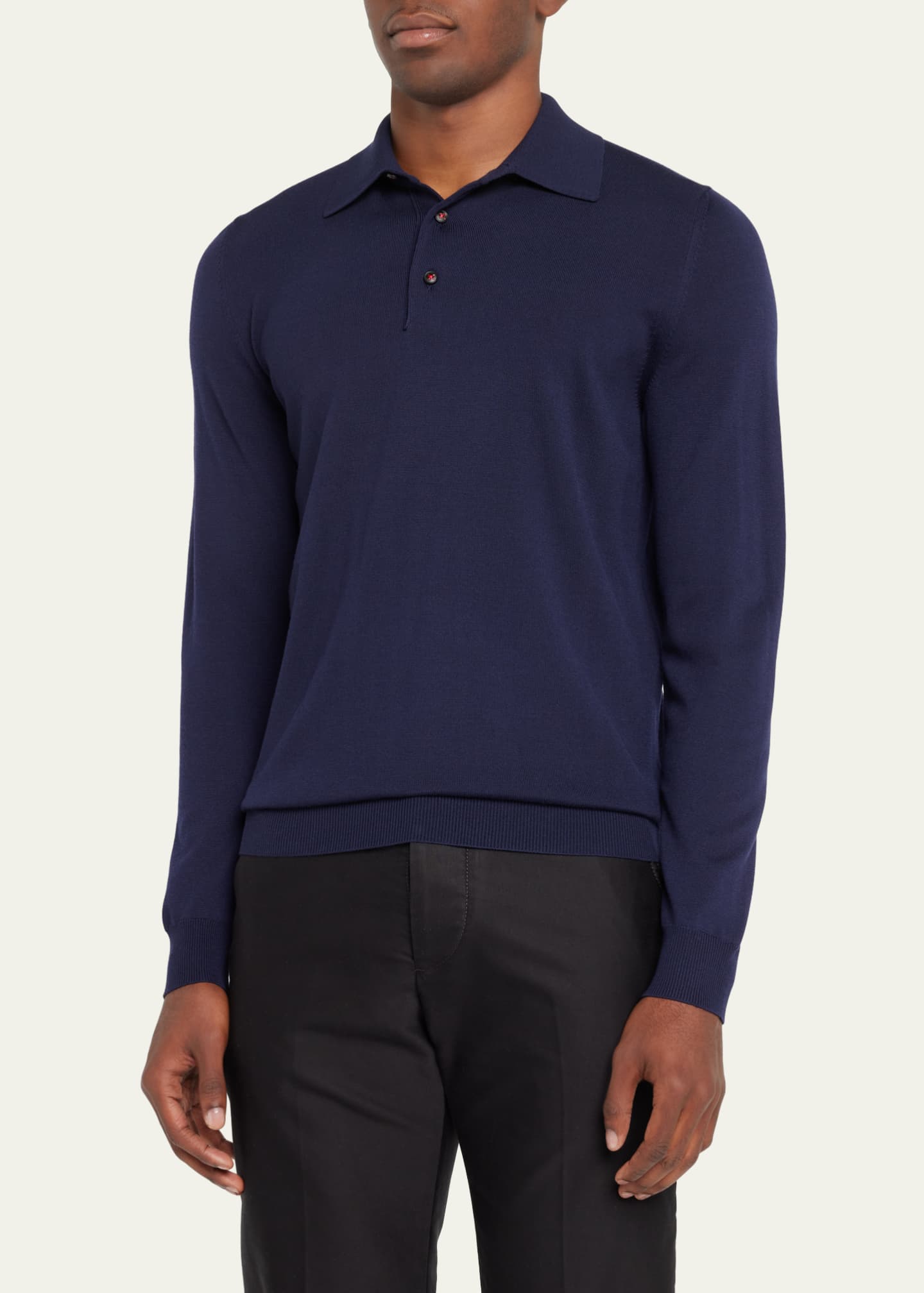 Kiton Men's Wool Polo Sweater - Bergdorf Goodman