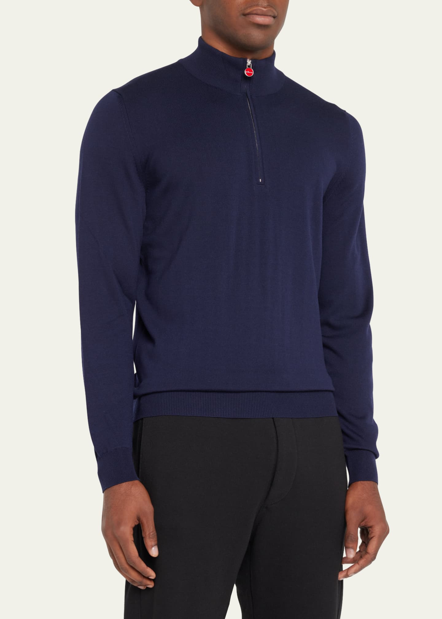 Kiton Men's Wool Half-Zip Sweater - Bergdorf Goodman