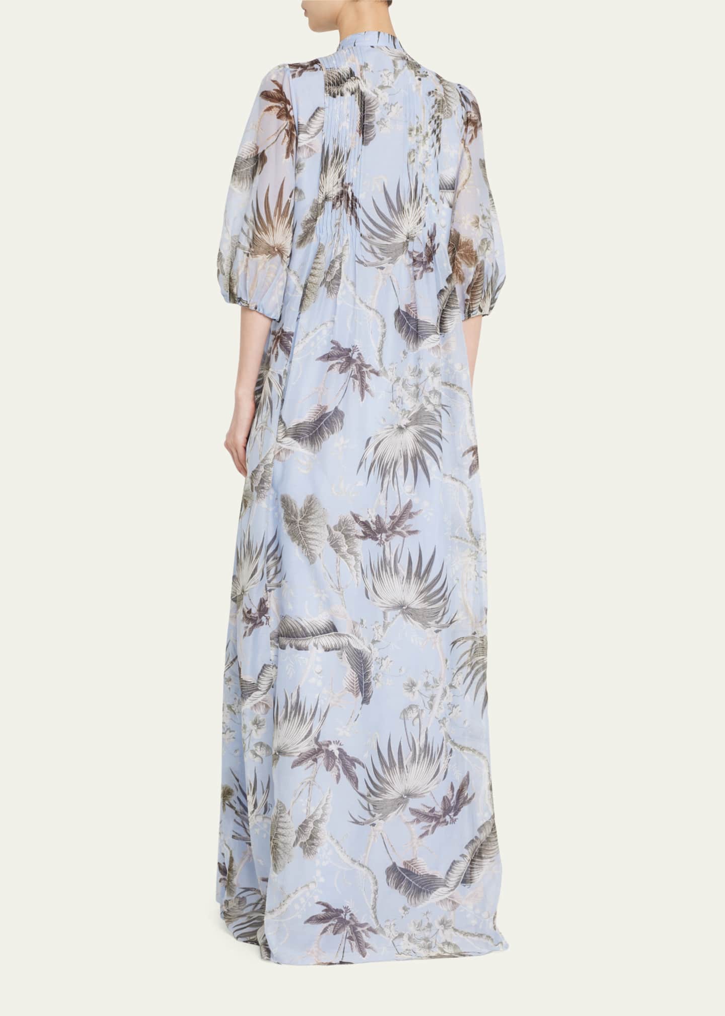 Erdem Floral-Print Pleated Bib Maxi Dress - Bergdorf Goodman