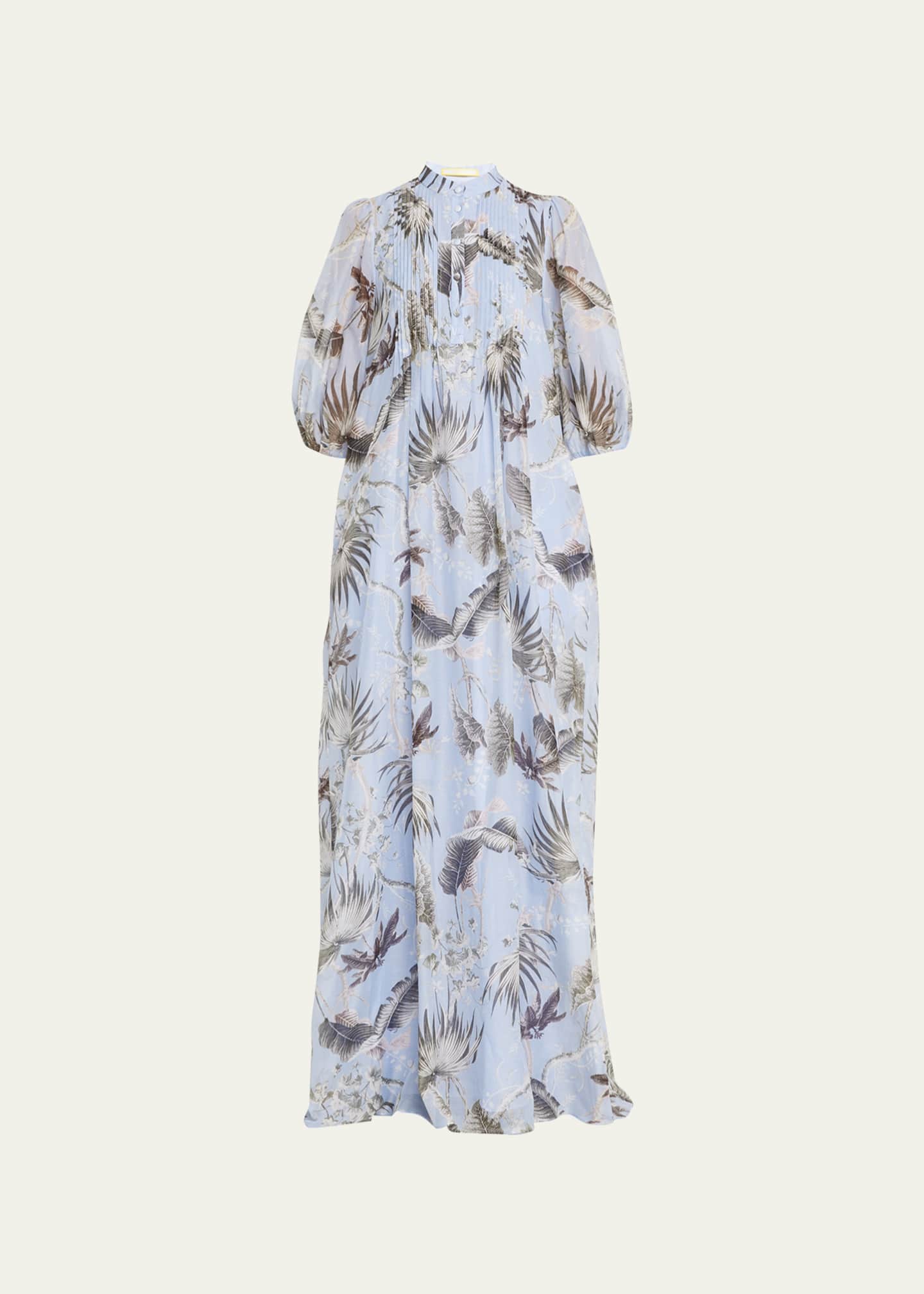 Erdem Floral-Print Pleated Bib Maxi Dress - Bergdorf Goodman