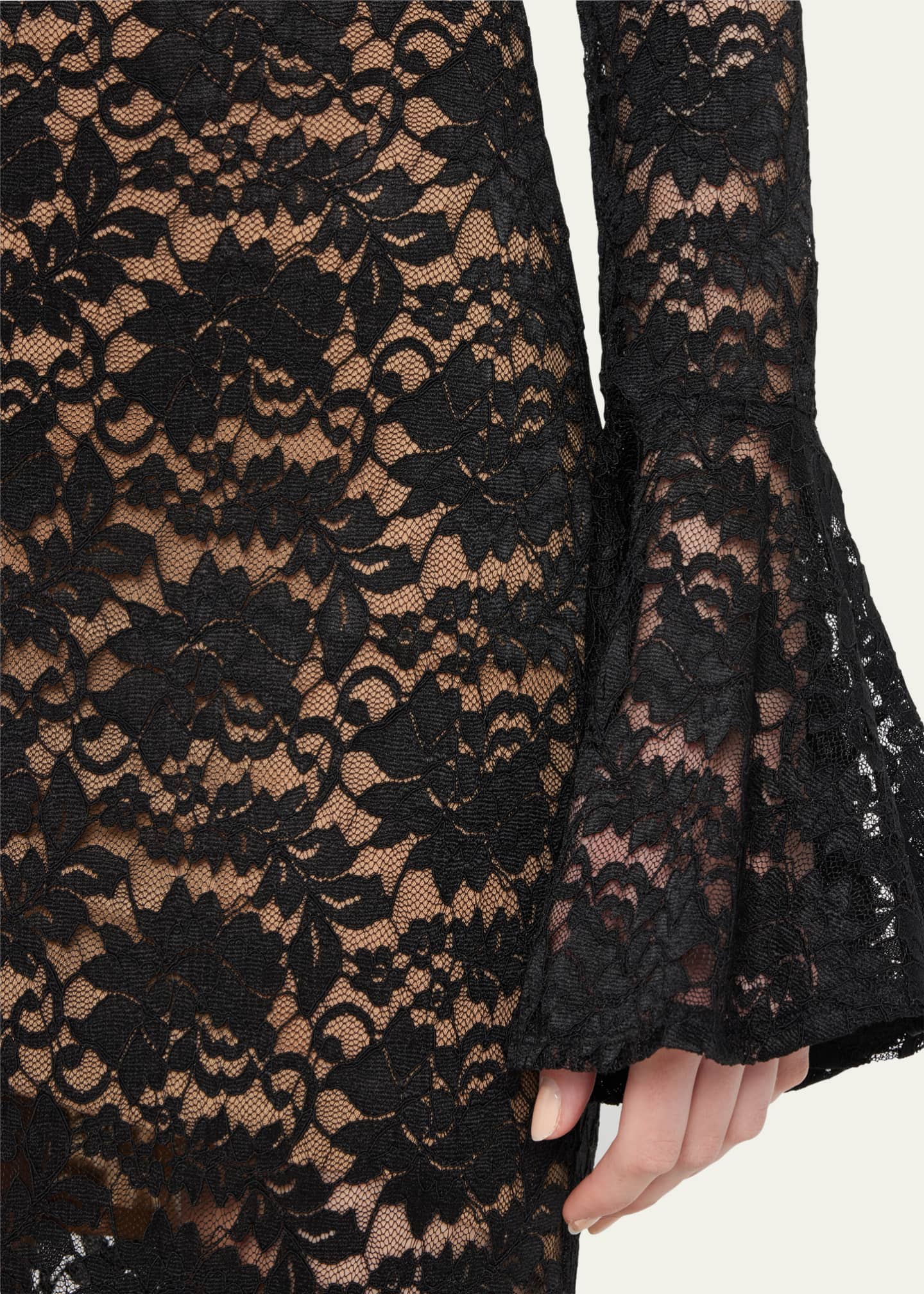 Caroline Constas Allonia Flared-Cuff Illusion Lace Gown - Bergdorf Goodman