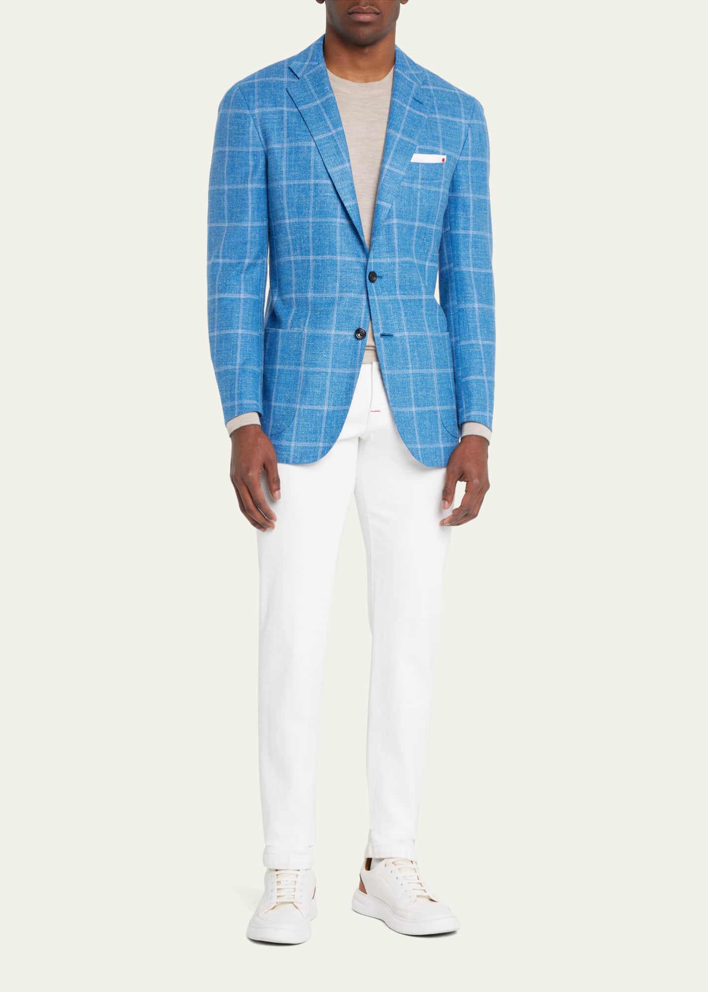 Kiton Men's Windowpane Sport Coat - Bergdorf Goodman