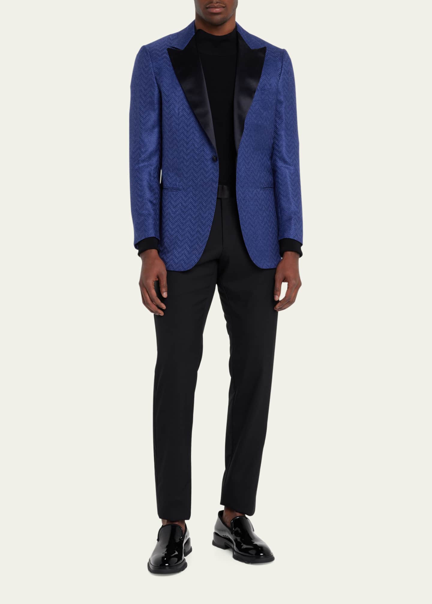 Kiton Men's Herringbone Jacquard Peak Dinner Jacket - Bergdorf Goodman
