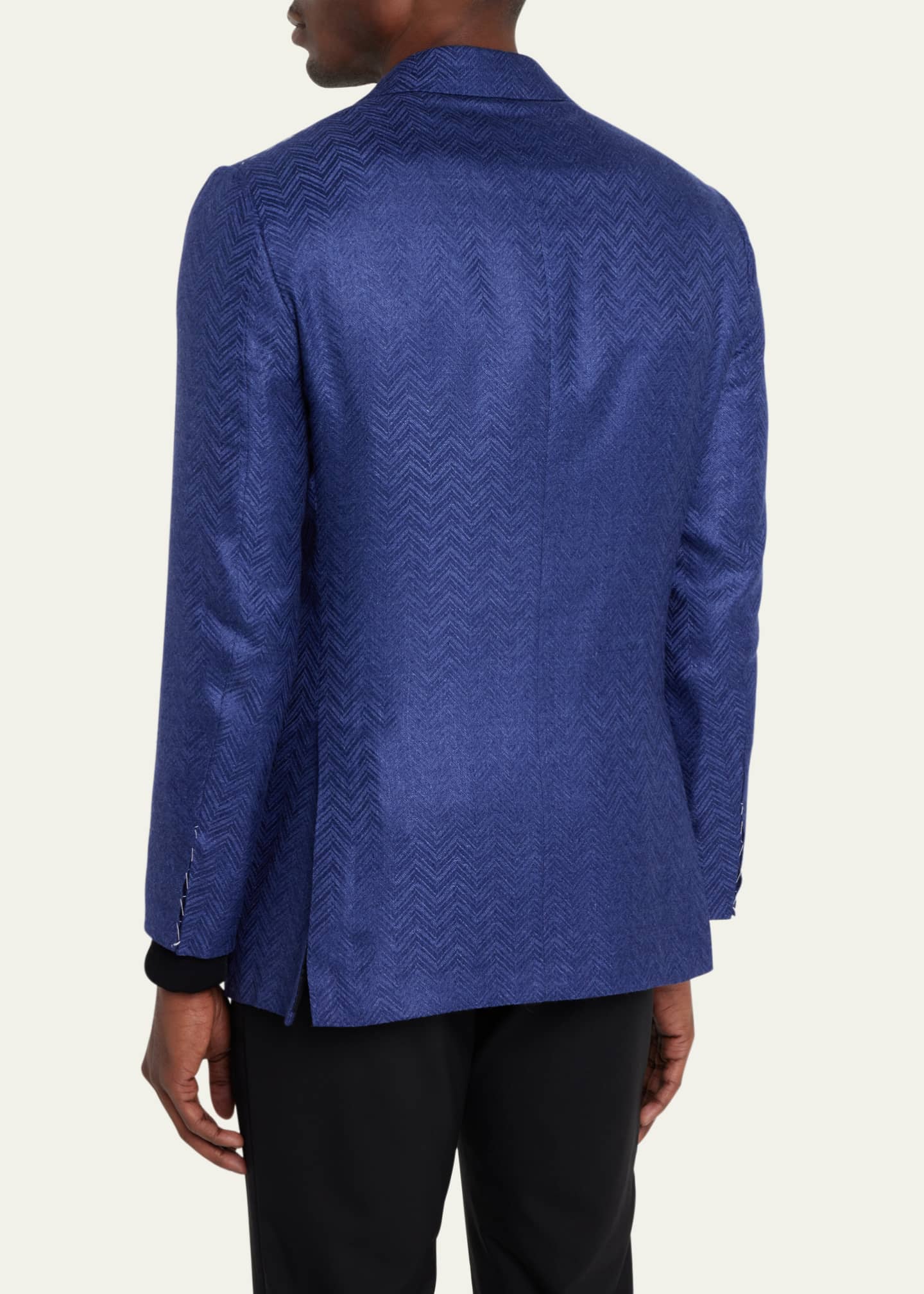 Kiton Men's Herringbone Jacquard Peak Dinner Jacket - Bergdorf Goodman