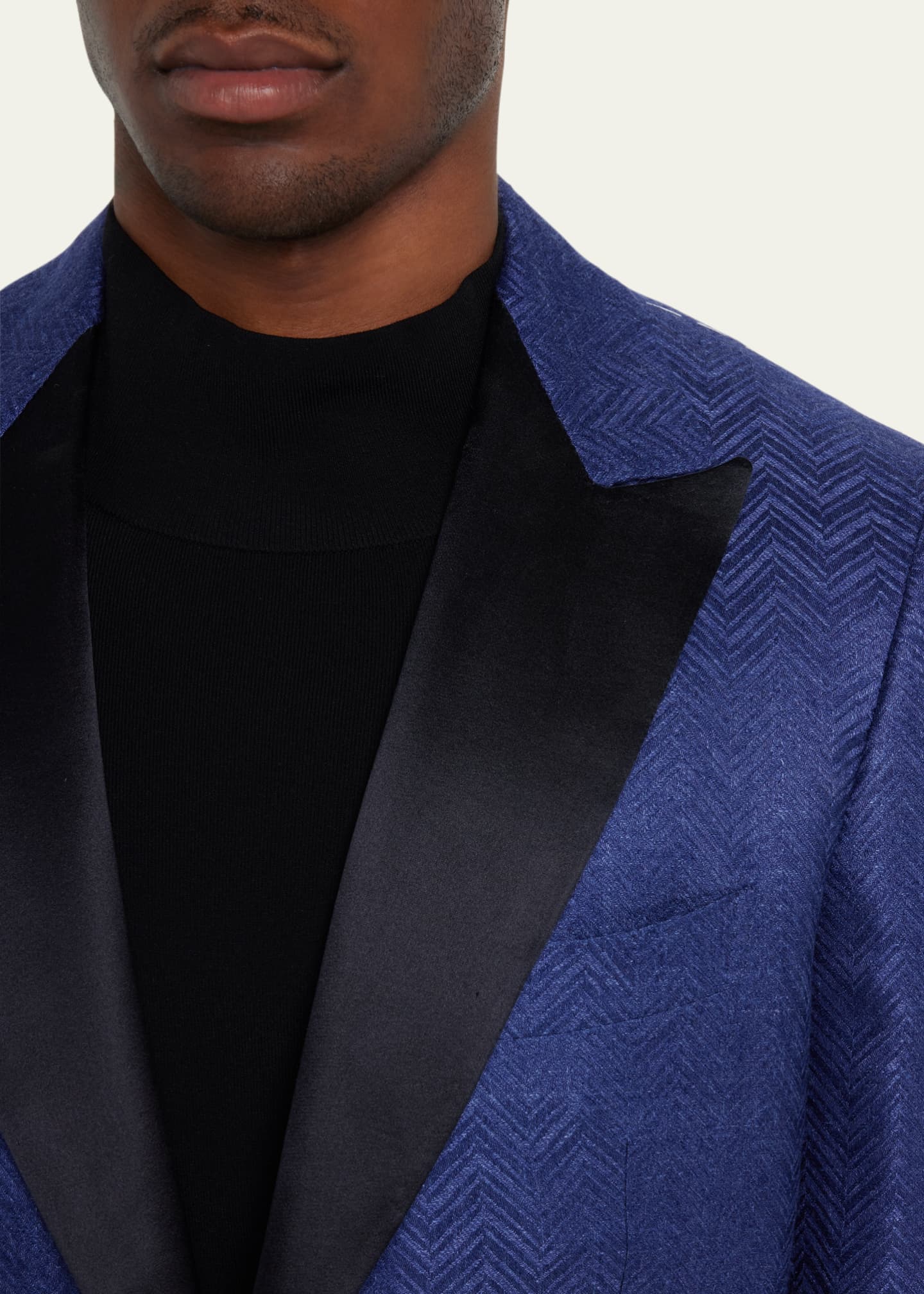 Kiton Men's Herringbone Jacquard Peak Dinner Jacket - Bergdorf Goodman