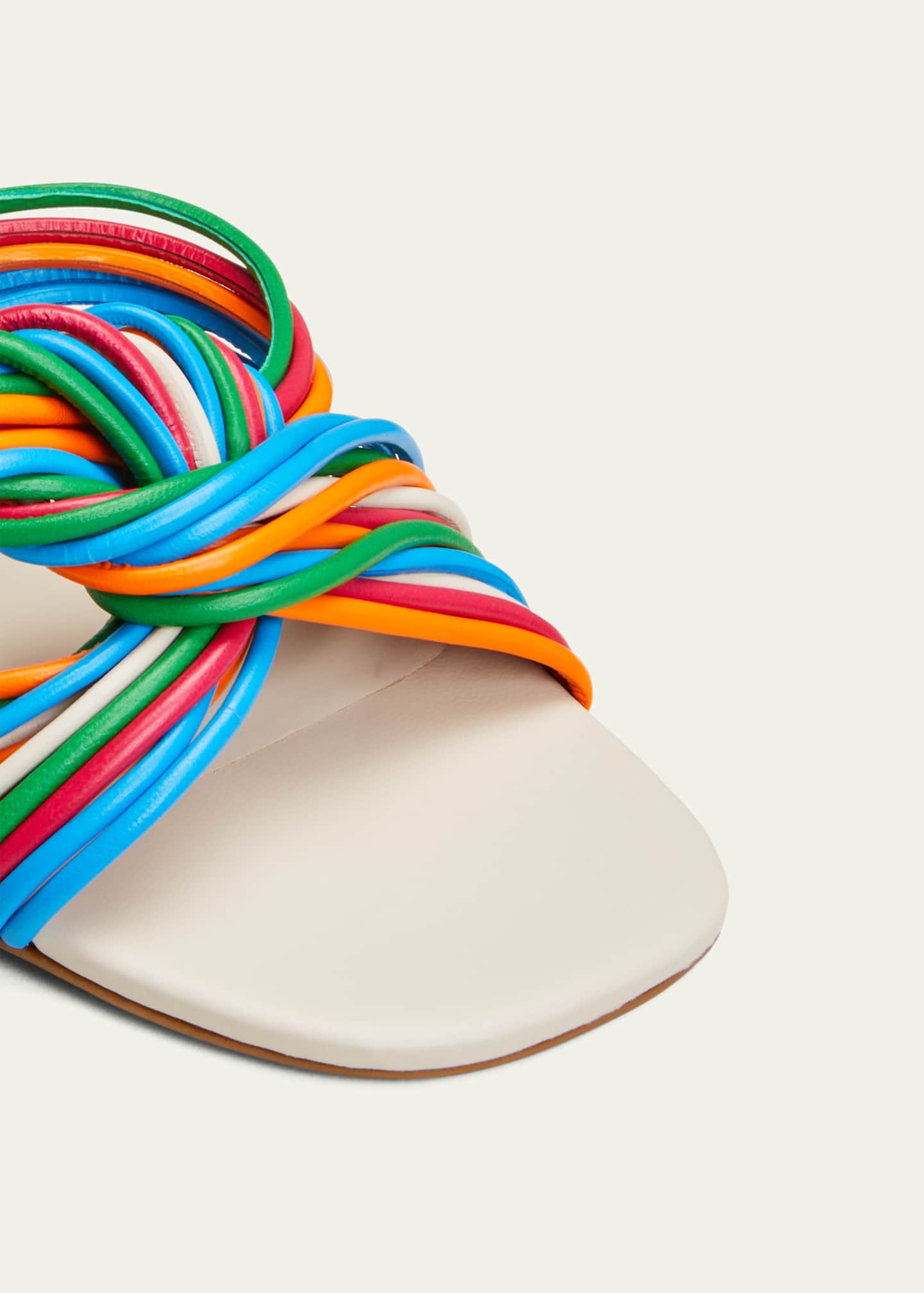 Mercedes Castillo Elodie Knotted Leather Slide Sandals - Bergdorf Goodman