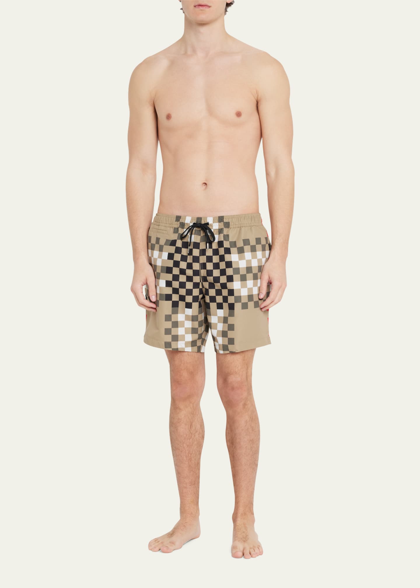 Burberry Men's Martin Pixel Check Swim Shorts - Bergdorf Goodman