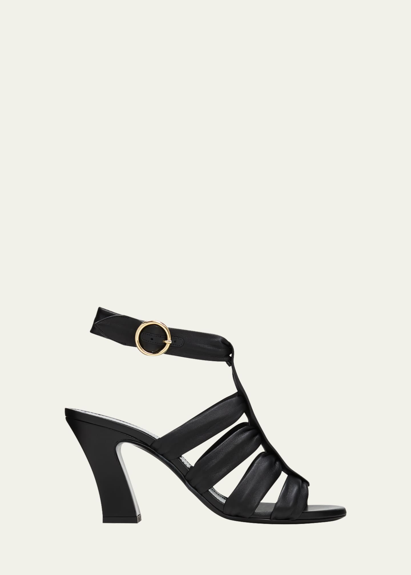 Khaite Perth Caged Calfskin Block-Heel Sandals - Bergdorf Goodman