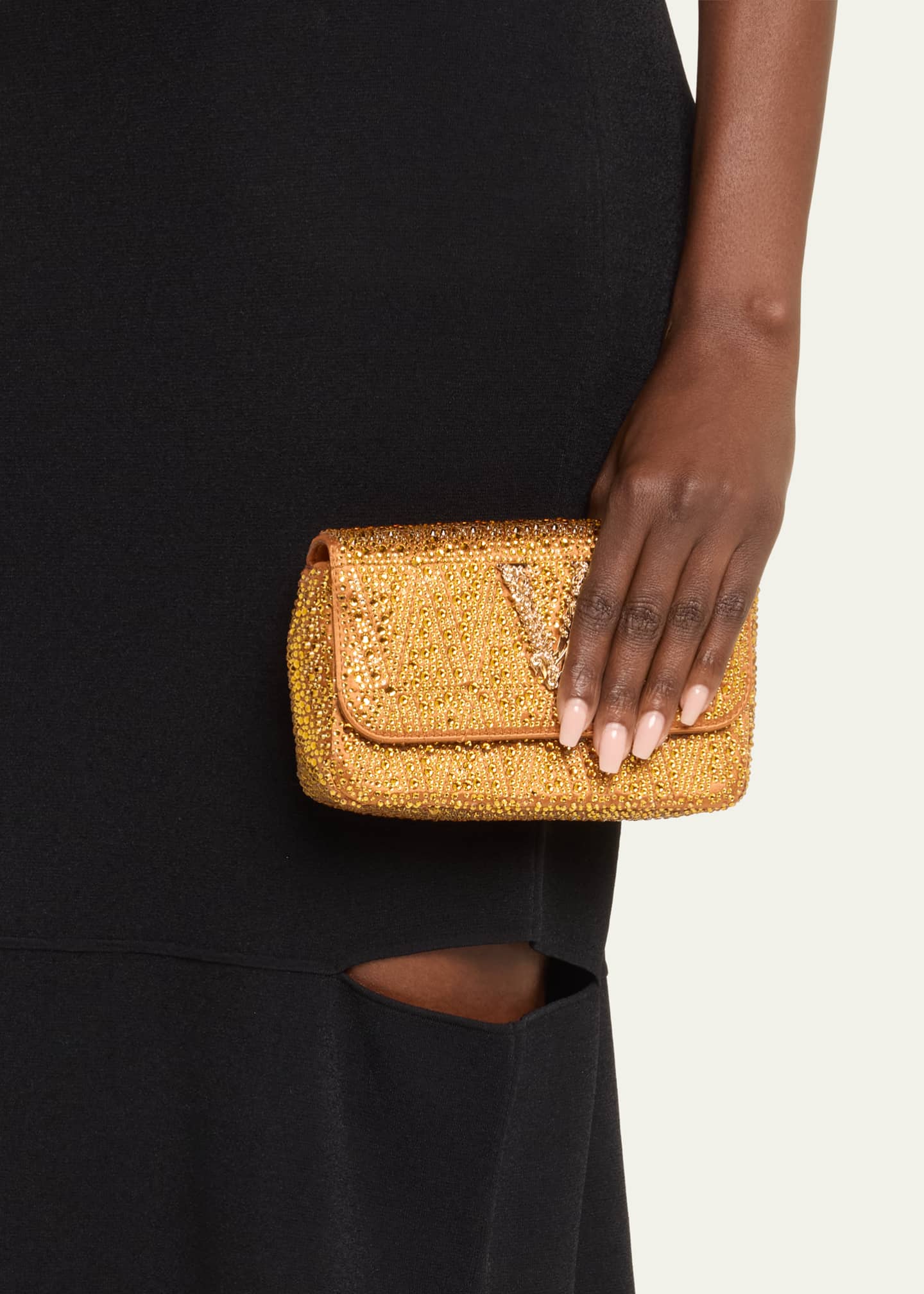 Versace Virtus Mini Embellished Canvas Shoulder Bag - Bergdorf Goodman