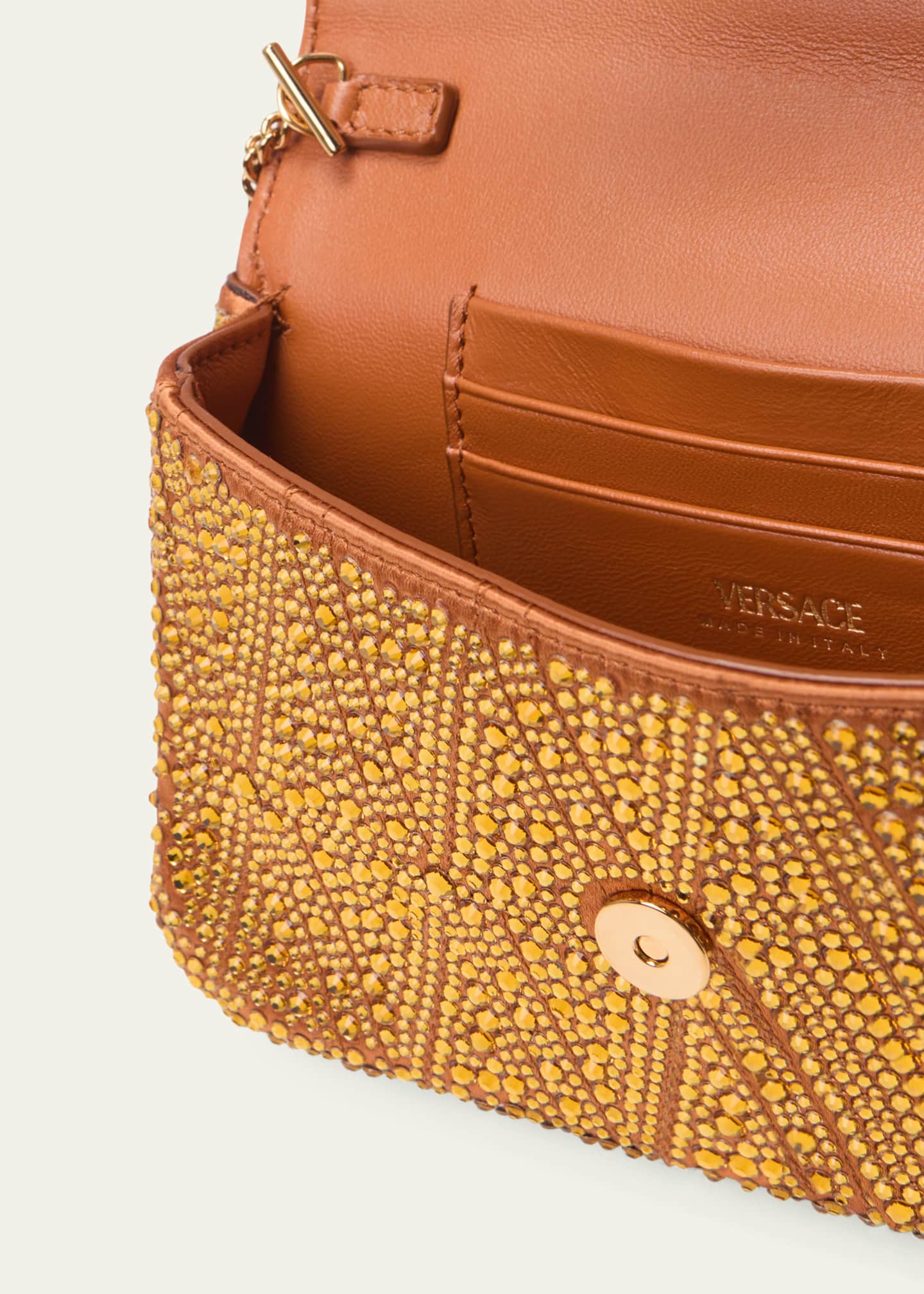 Versace Virtus Mini Embellished Canvas Shoulder Bag - Bergdorf Goodman