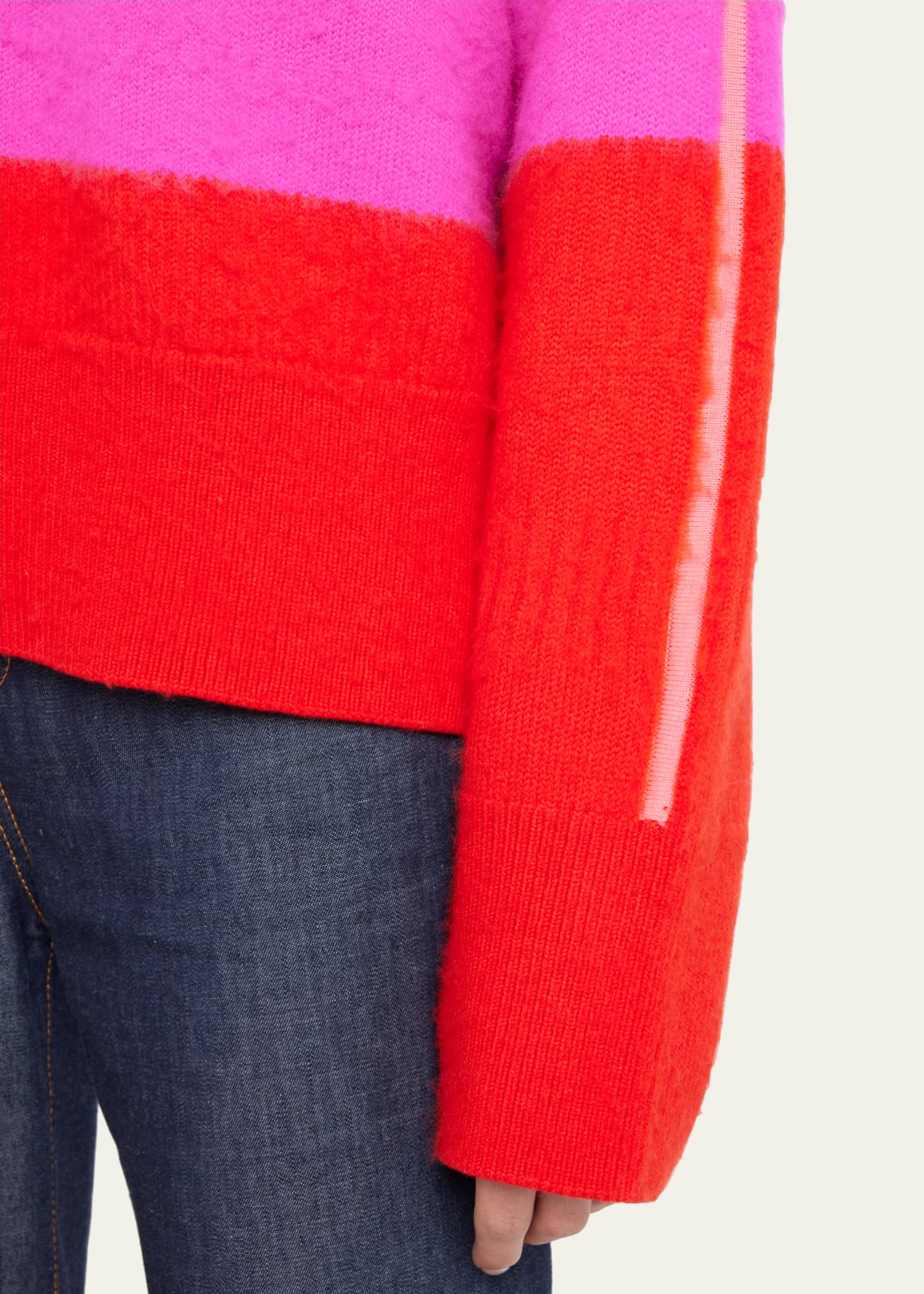 CHRISTOPHER JOHN ROGERS Colorblock Oversized Wool Turtleneck Sweater ...