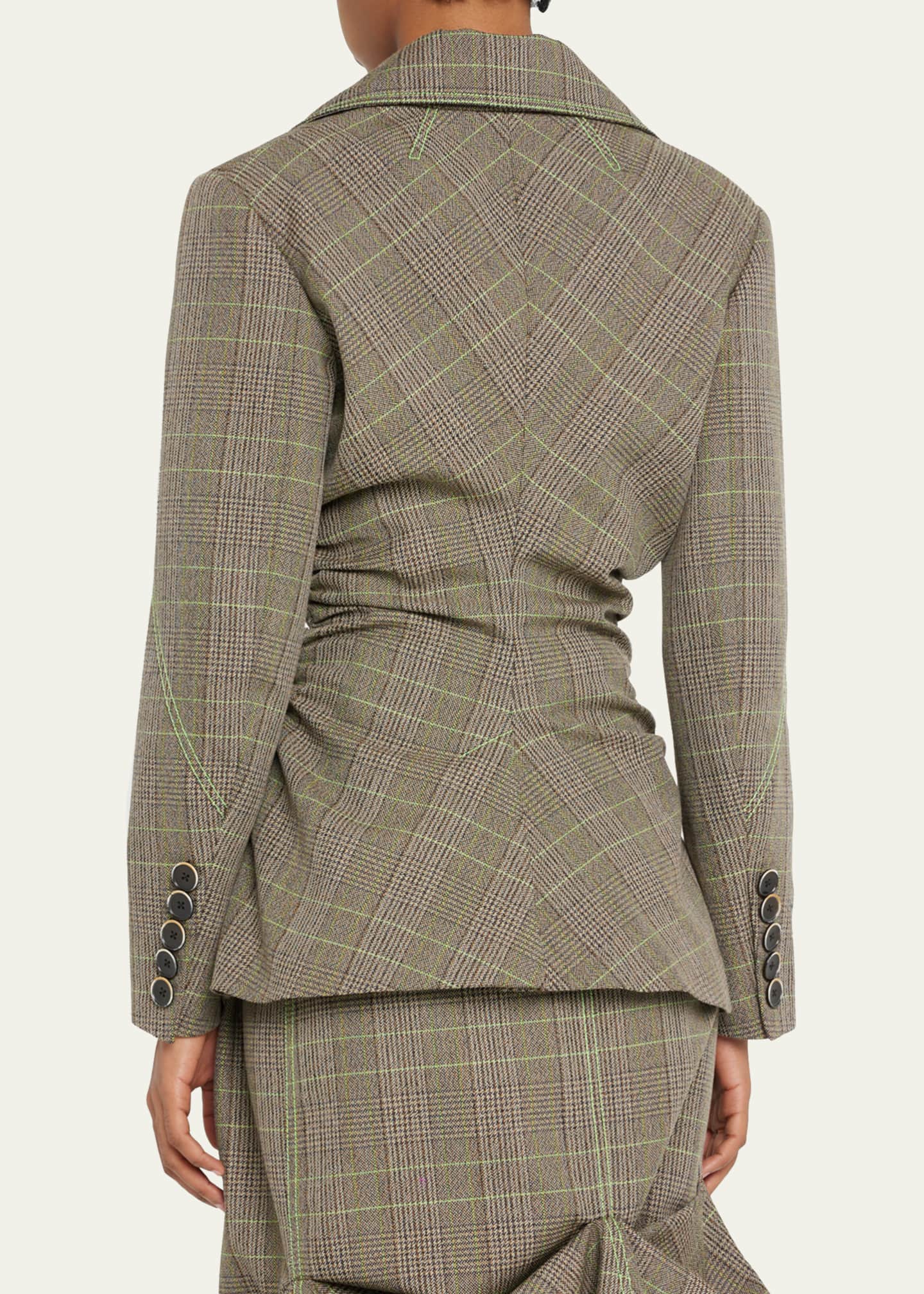 CHRISTOPHER JOHN ROGERS Prince of Wales Cowl Collar Fitted Jacket ...