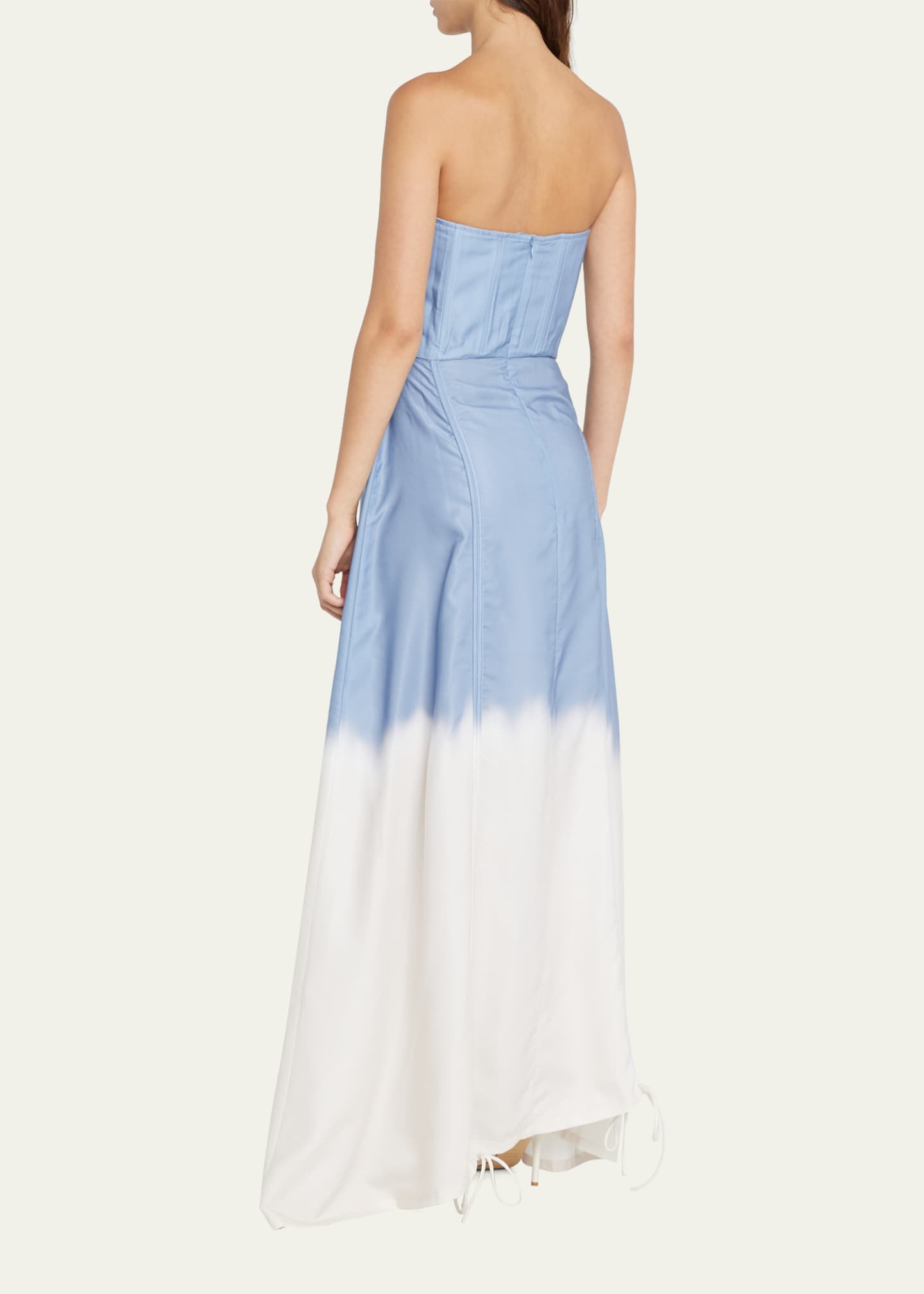 Rokh Bicolor Gathered Strapless Corset Dress - Bergdorf Goodman