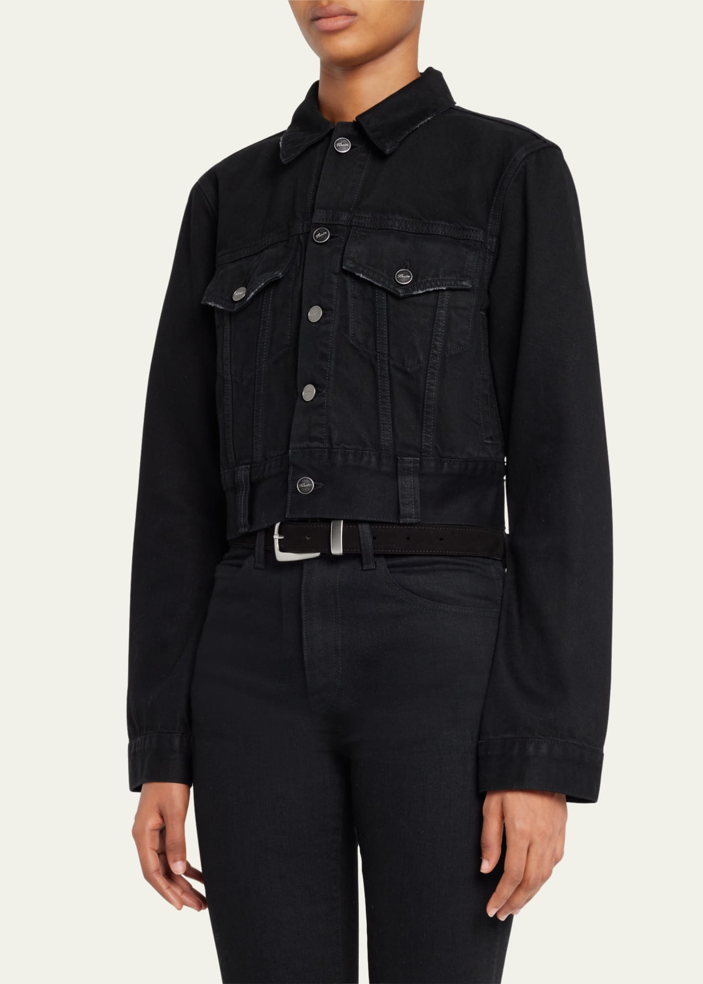 Khaite Rizzo Belt-Loop Denim Jacket - Bergdorf Goodman