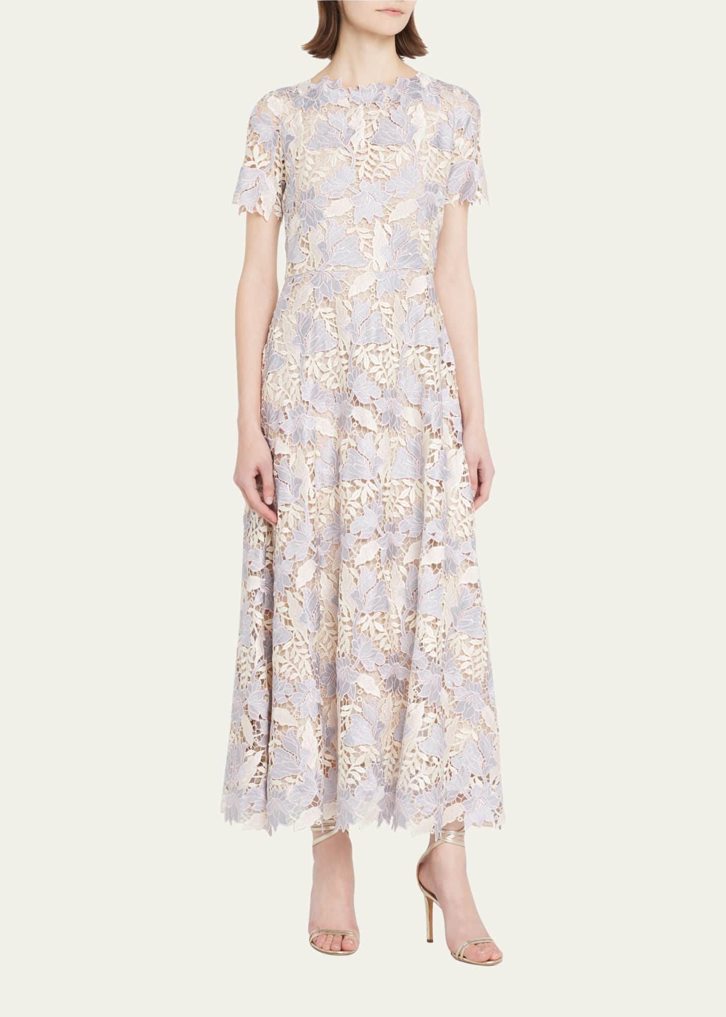 J. Mendel Lace Scallop-Hem Maxi Day Dress - Bergdorf Goodman