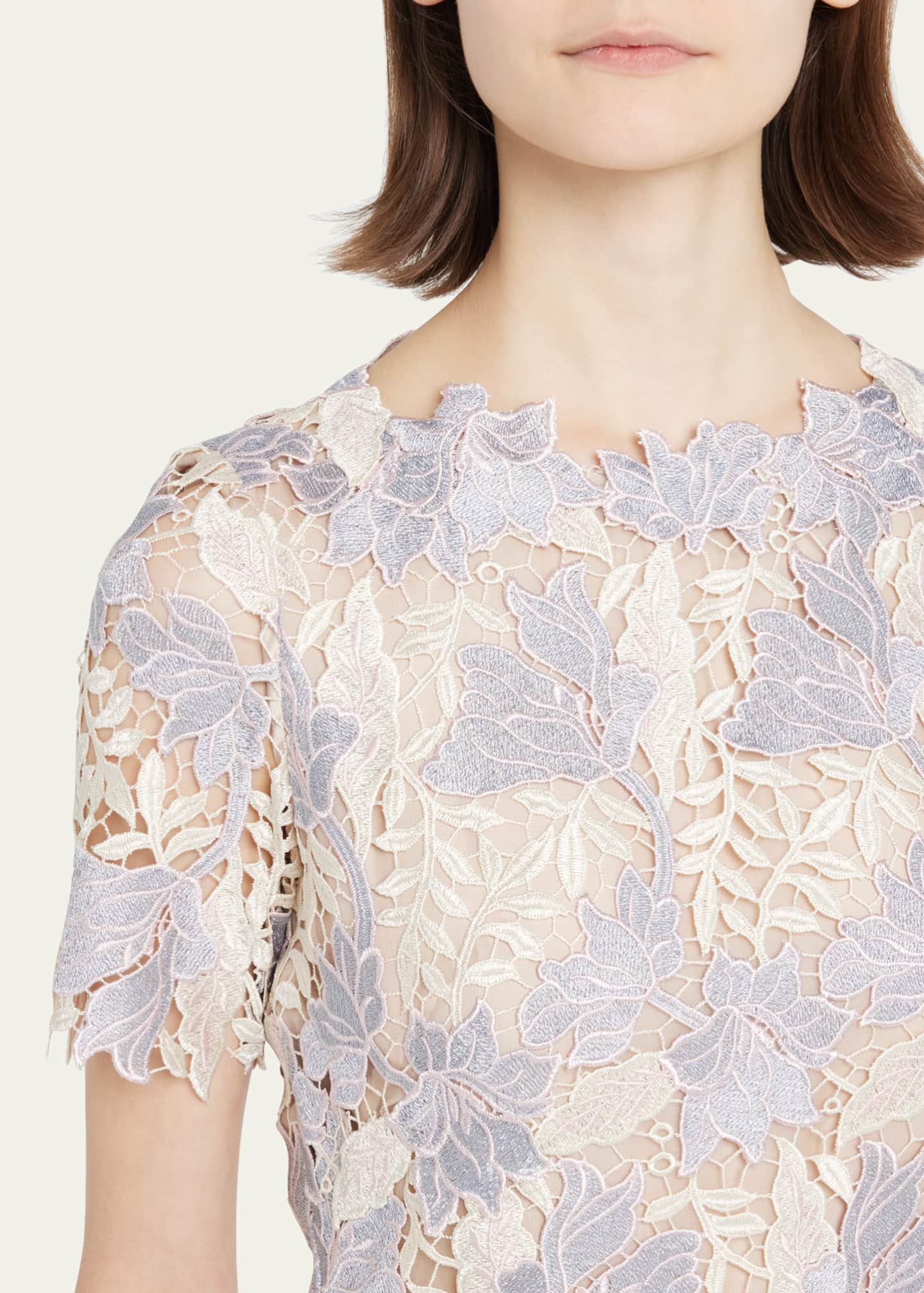 J. Mendel Lace Scallop-Hem Maxi Day Dress - Bergdorf Goodman