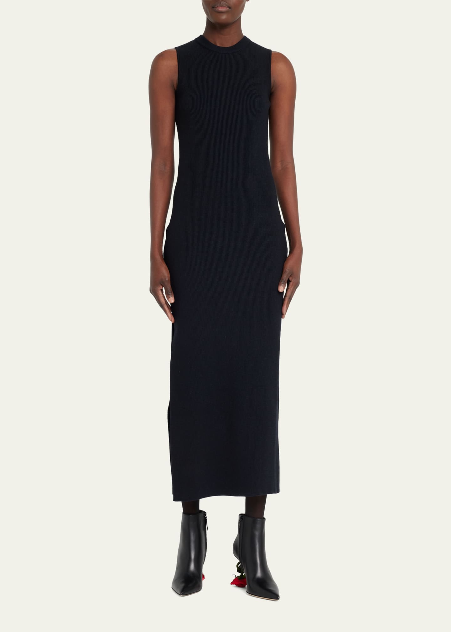 Loewe Leather Rose-Heel Ankle Boots - Bergdorf Goodman