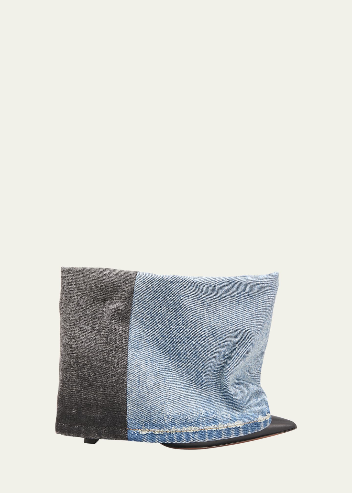 Loewe Bicolor Denim Folded Stiletto Boots - Bergdorf Goodman