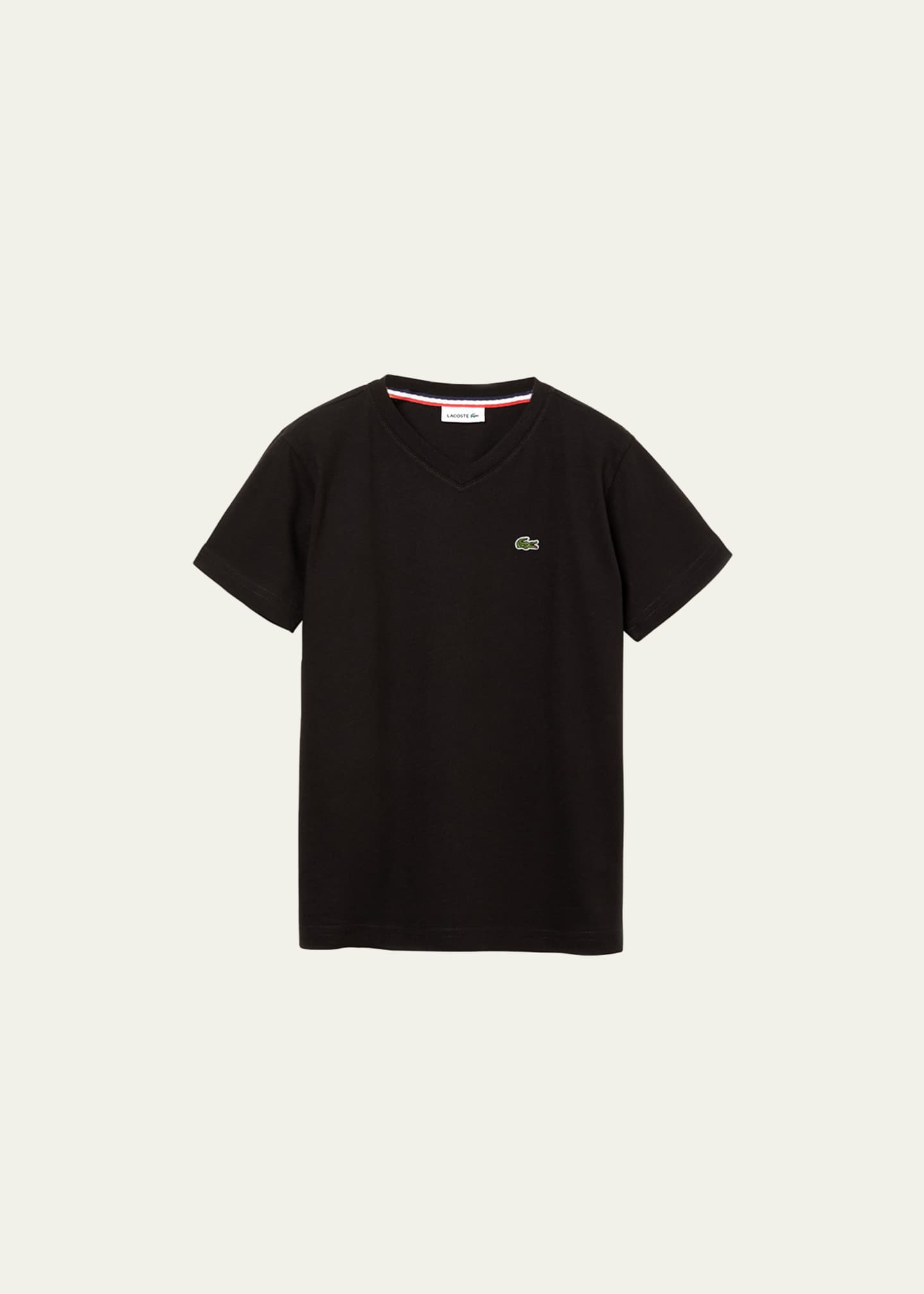 Lacoste Kid's V-Neck Embroidered Crocodile T-Shirt, Size 2-16 ...