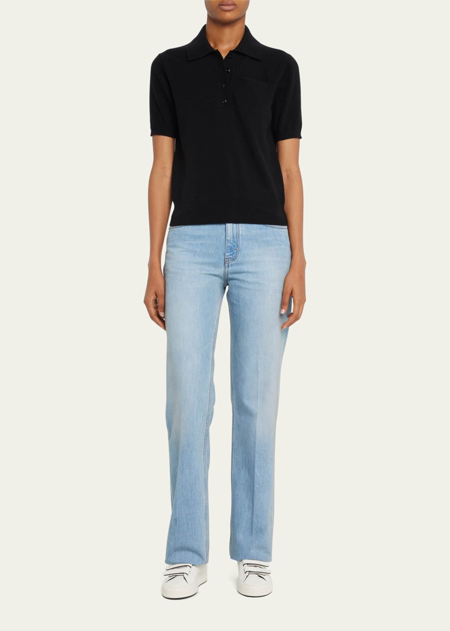 THE ROW Olin Cashmere Polo Top - Bergdorf Goodman