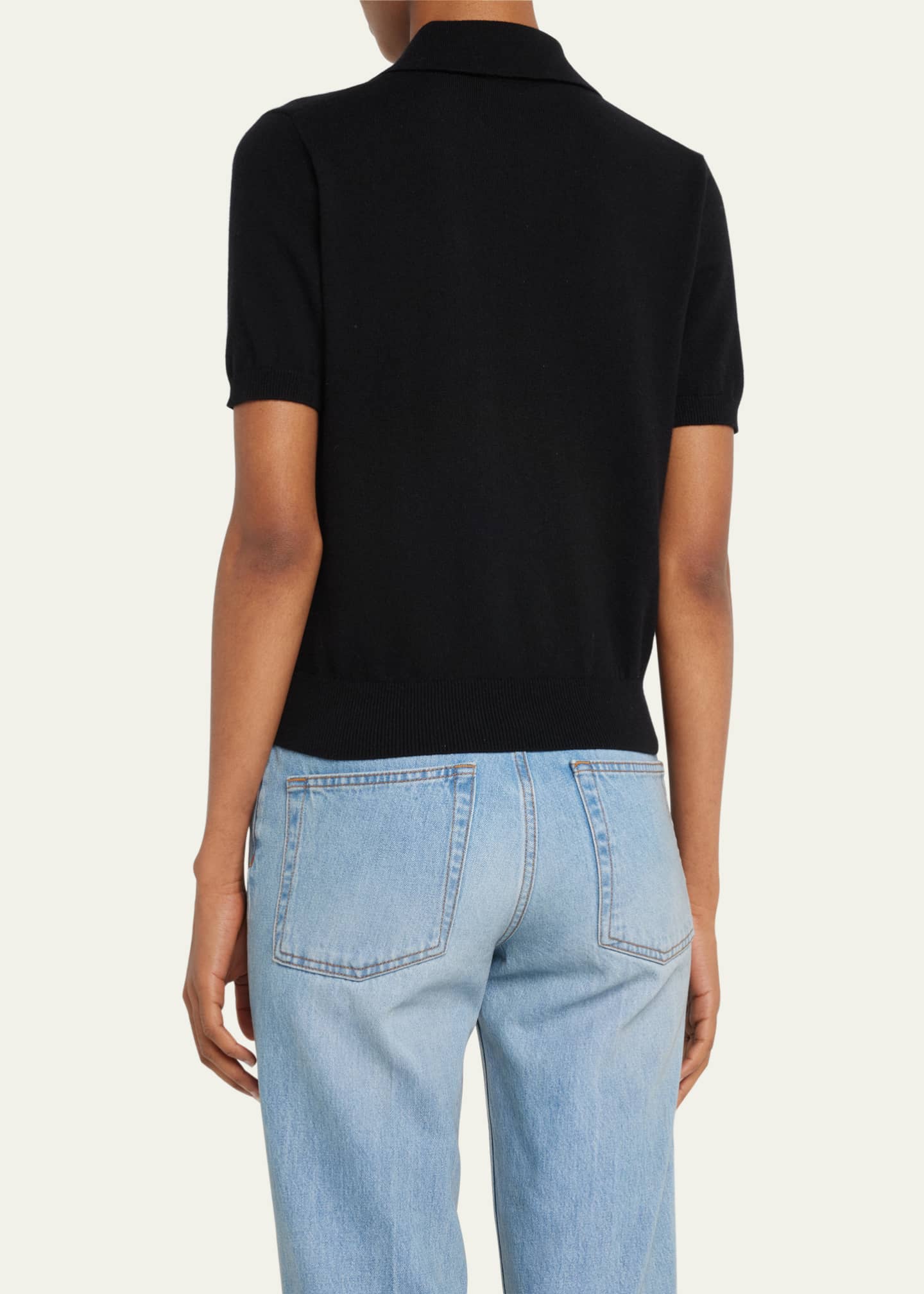 THE ROW Olin Cashmere Polo Top - Bergdorf Goodman