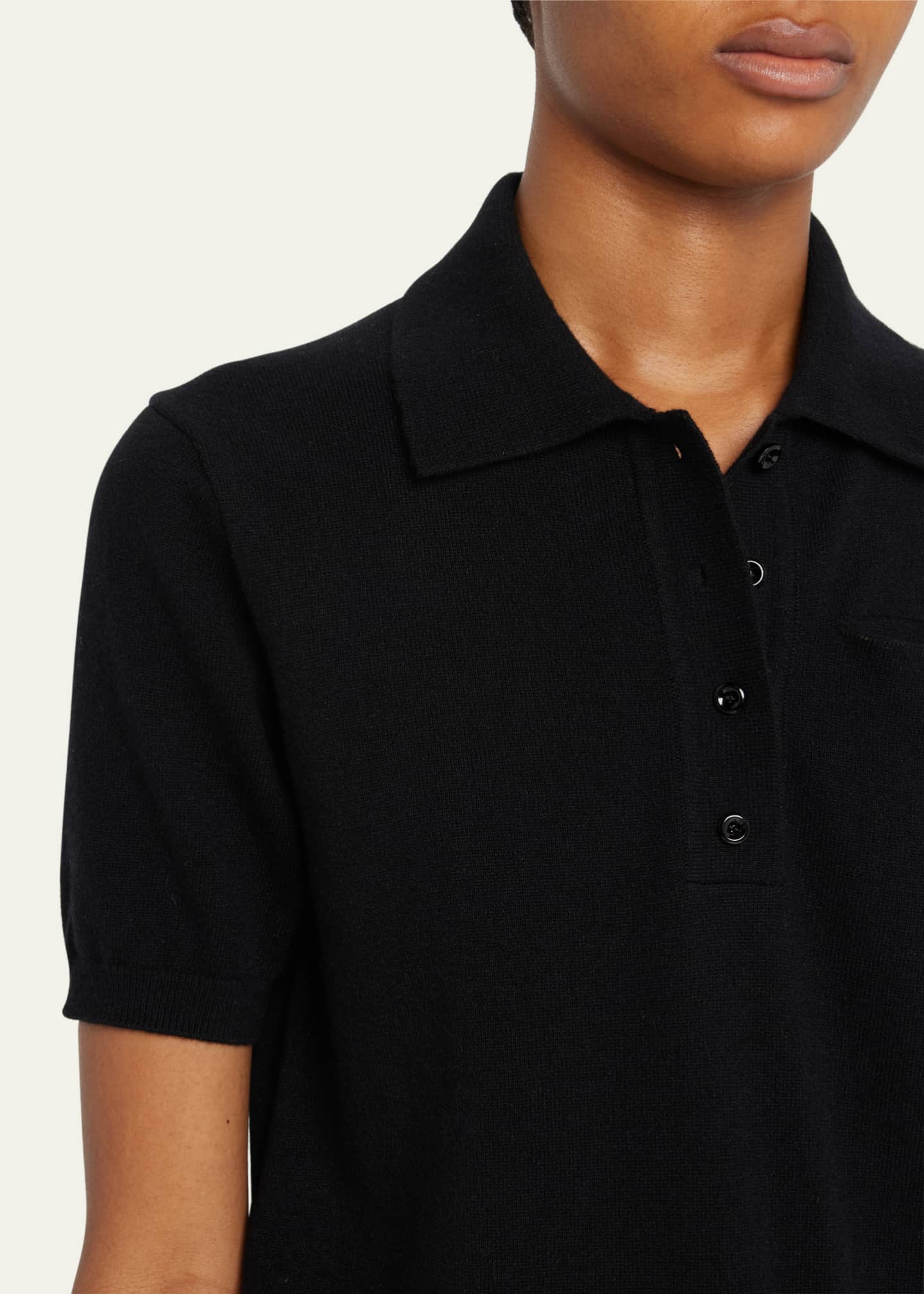 THE ROW Olin Cashmere Polo Top - Bergdorf Goodman