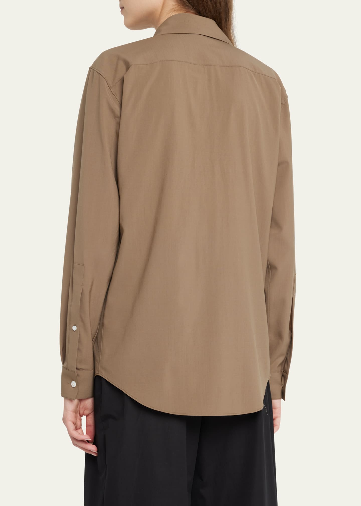 THE ROW Blaga Wool Button-Front Shirt - Bergdorf Goodman